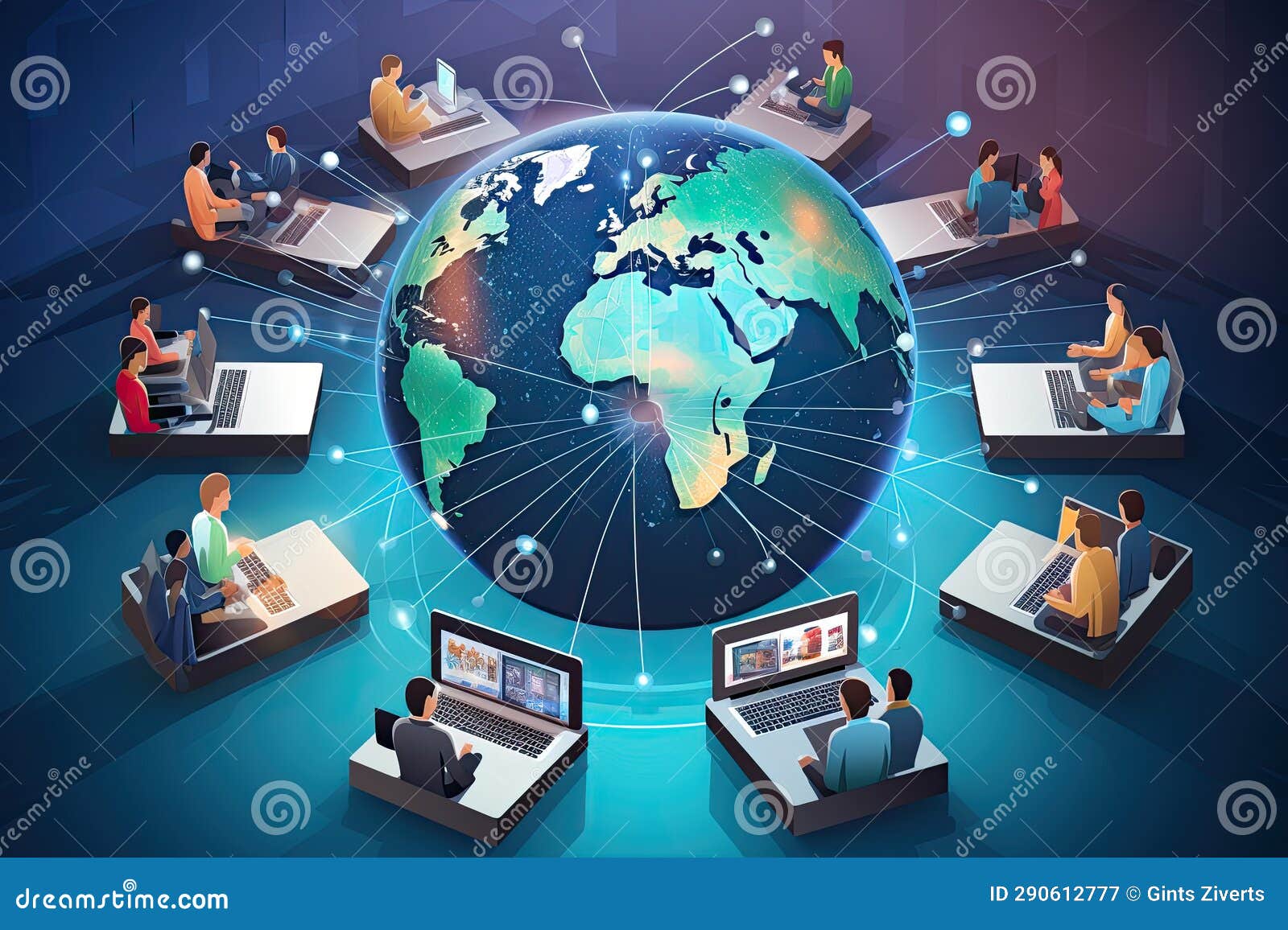 Illustration of Remote Work Facilitator Stock Illustration ...
