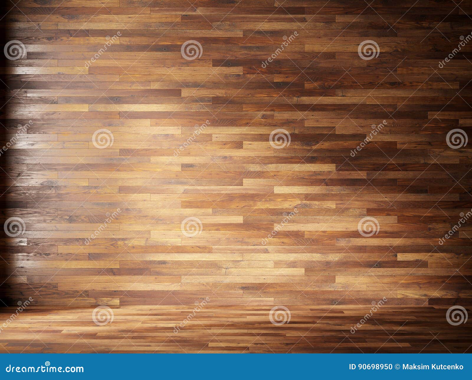 Illustration Render Natural Interior With Wood Wall Panels Royalty-Free ...