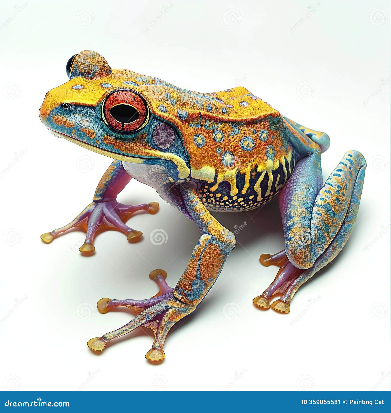 Red-spotted Tree Frog, Dendrobates Tinctorius, Isolated On Black ...