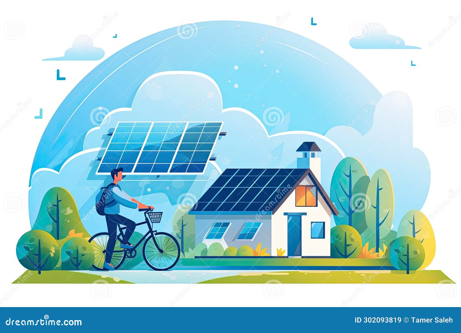 Renewable Energy Llustration Design Stock Illustration - Illustration ...
