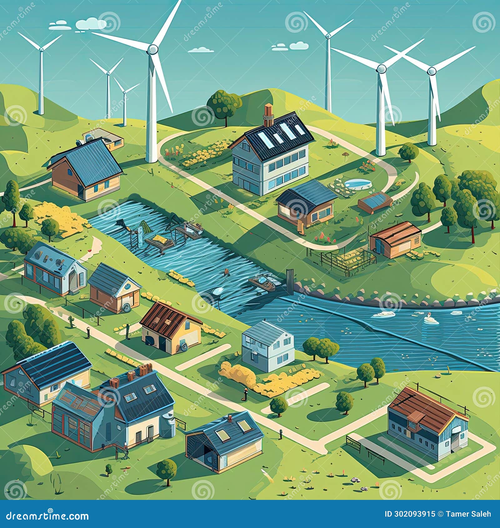 Renewable Energy Llustration Design Stock Illustration - Illustration ...