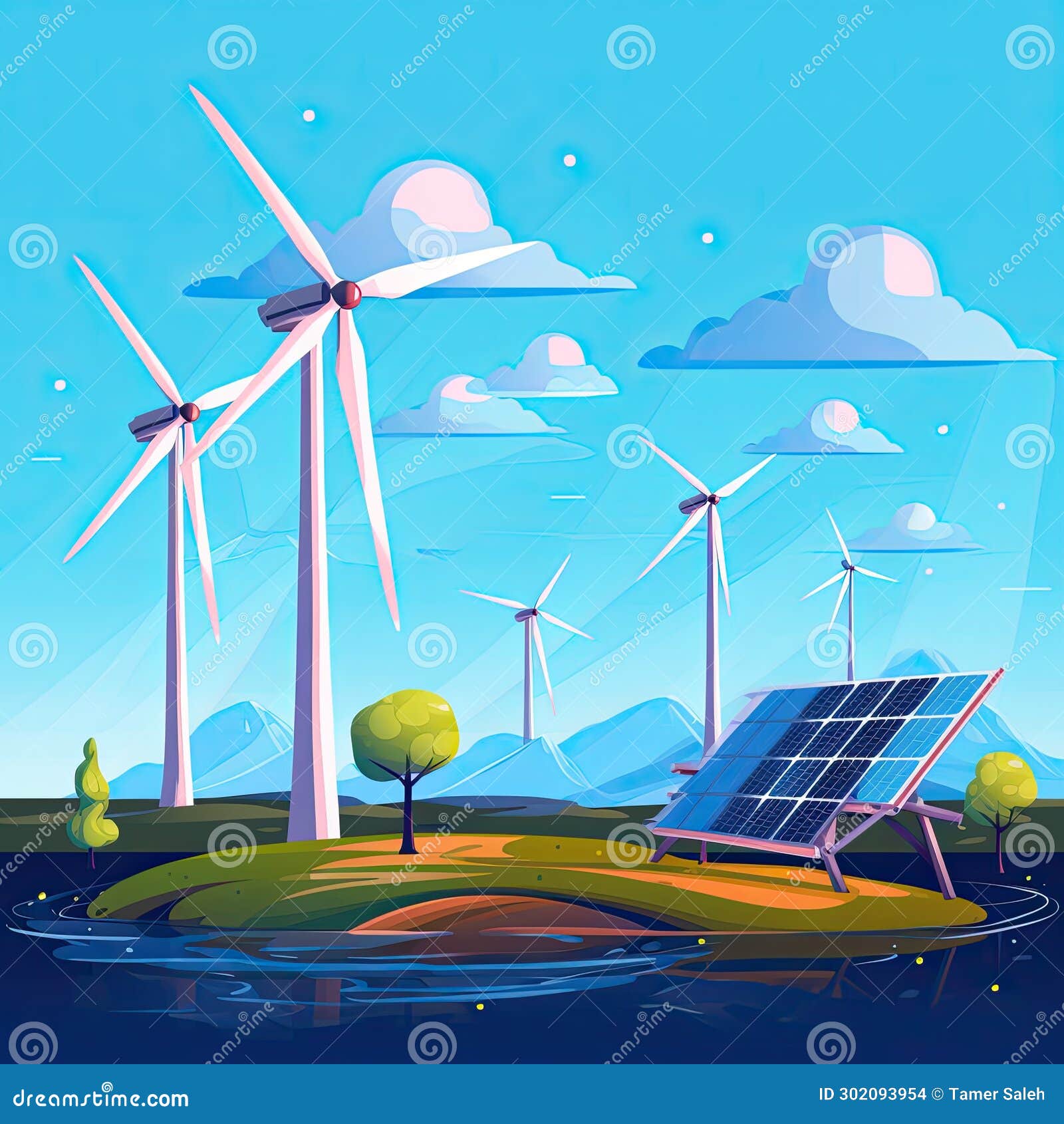 Renewable Energy Llustration Design Stock Illustration - Illustration ...