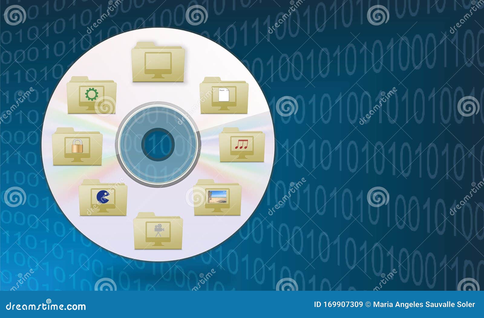Content of a data CD. stock illustration. Illustration of fragile ...