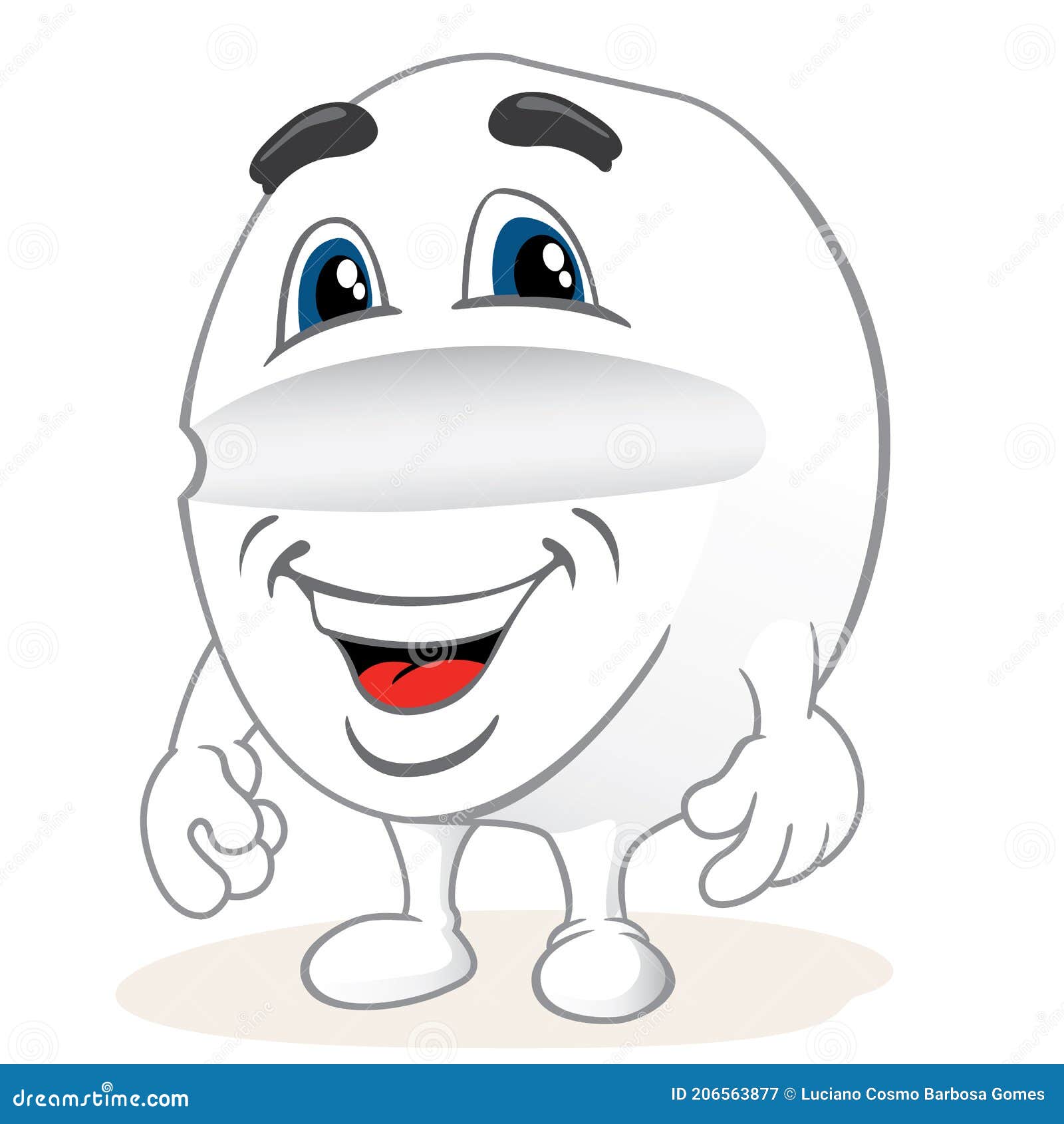 Illustration Representing a Mascot in the Shape of Tablet Pill with a ...