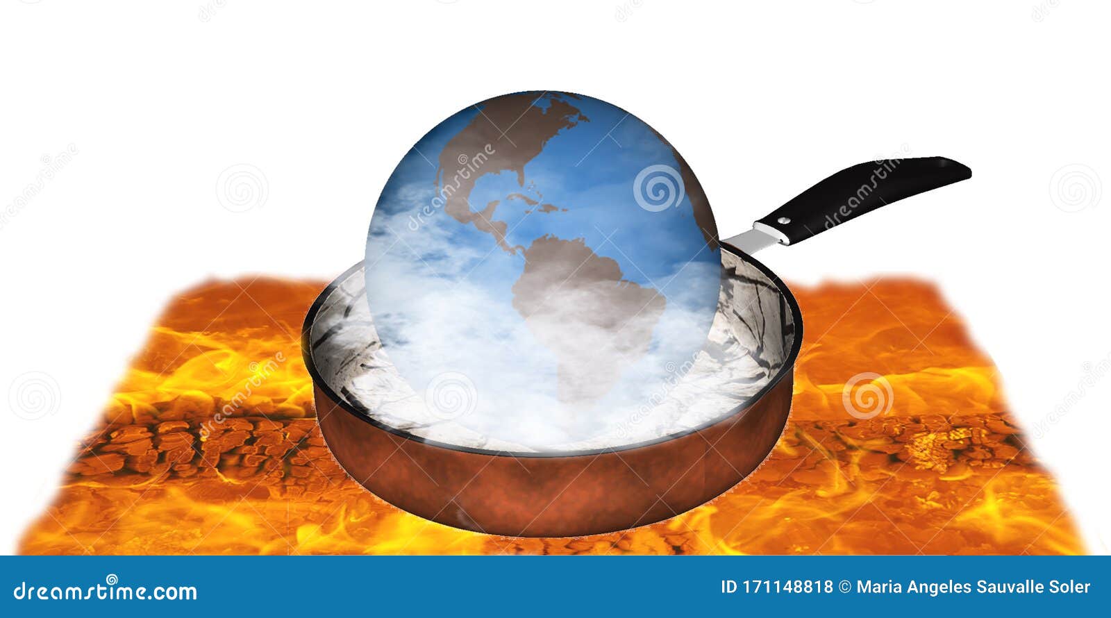 Overheating the earth. stock illustration. Illustration of planet ...