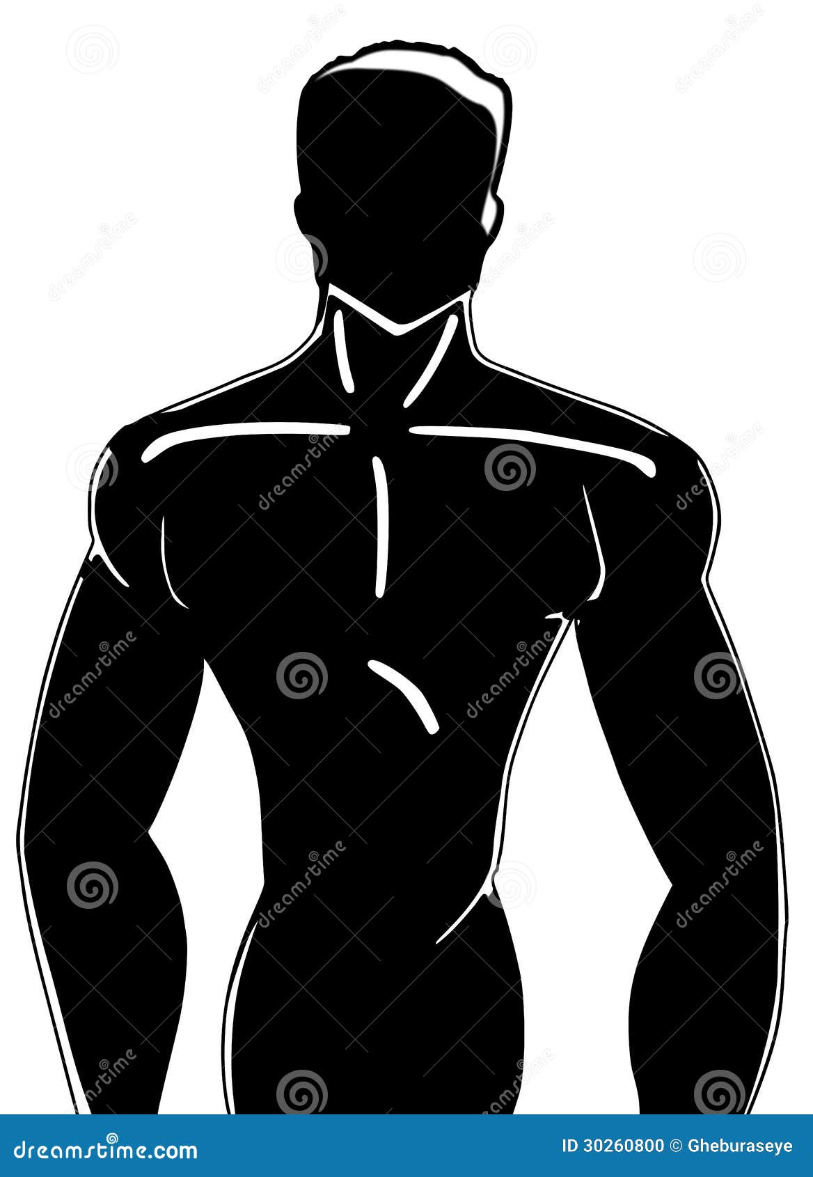 Stylized man stock photo. Illustration of muscular, muscle - 30260800