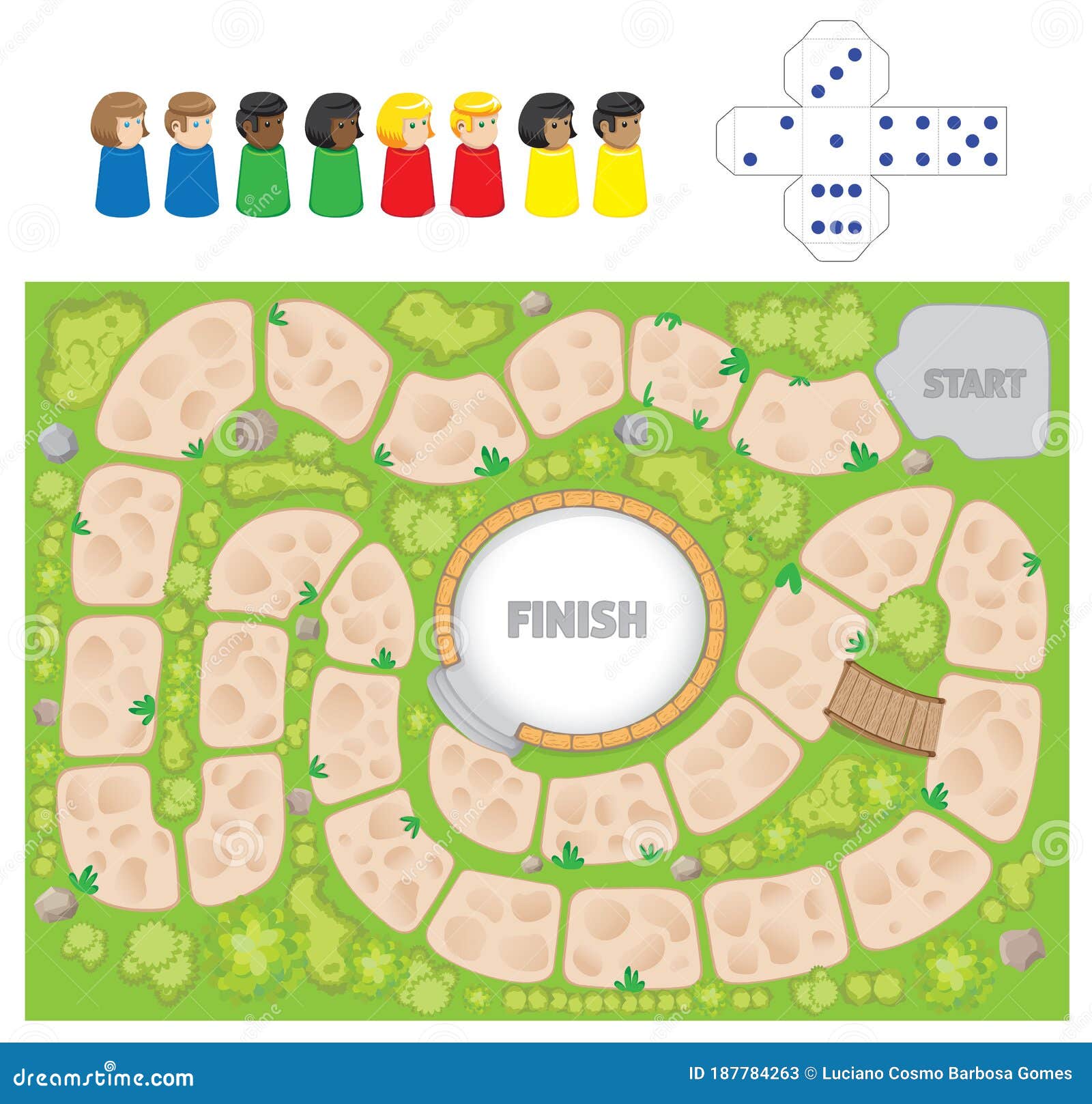 Illustration Represents a Board Game, with Elements To Assemble To Play ...