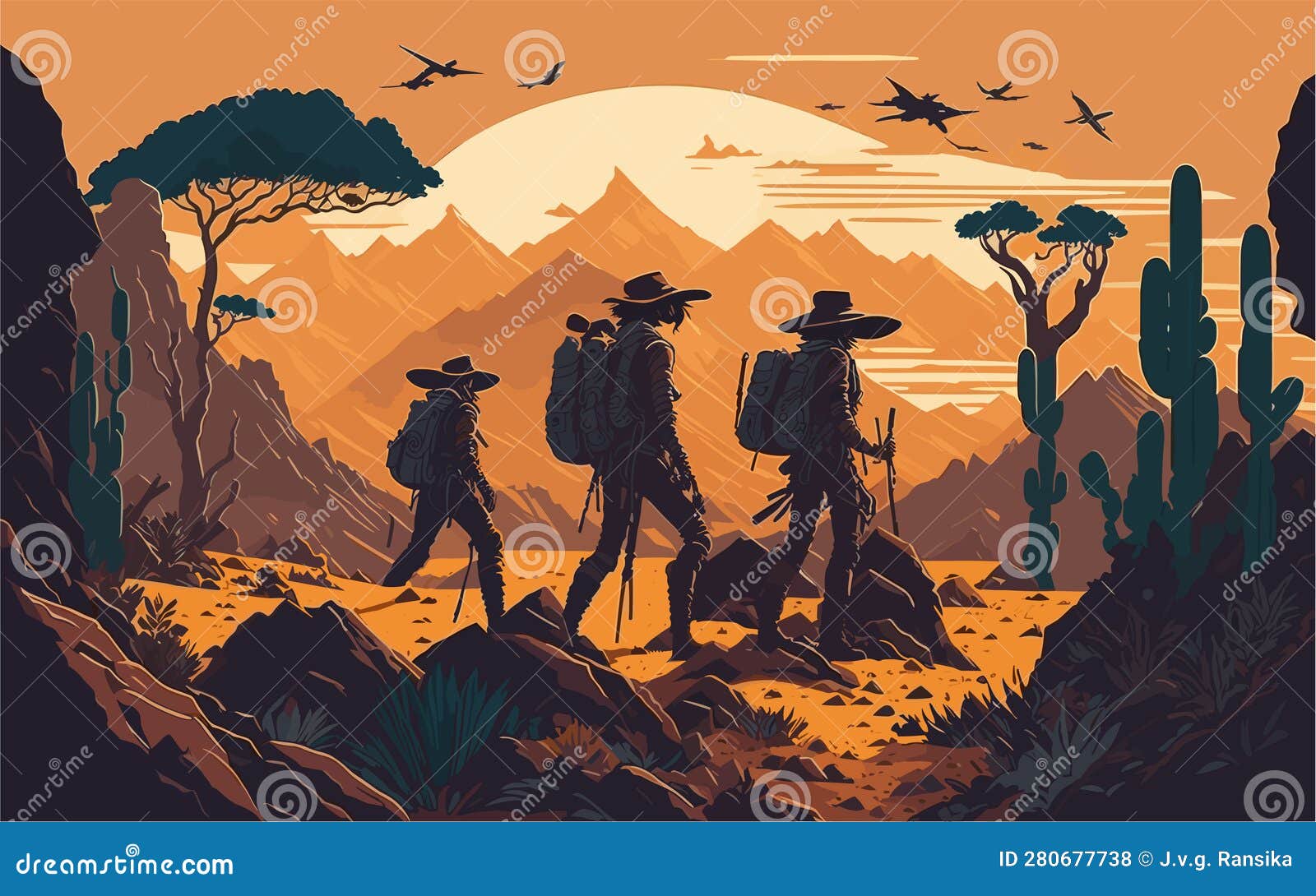 Illustration that Represents the Concept of Exploration and Adventure ...