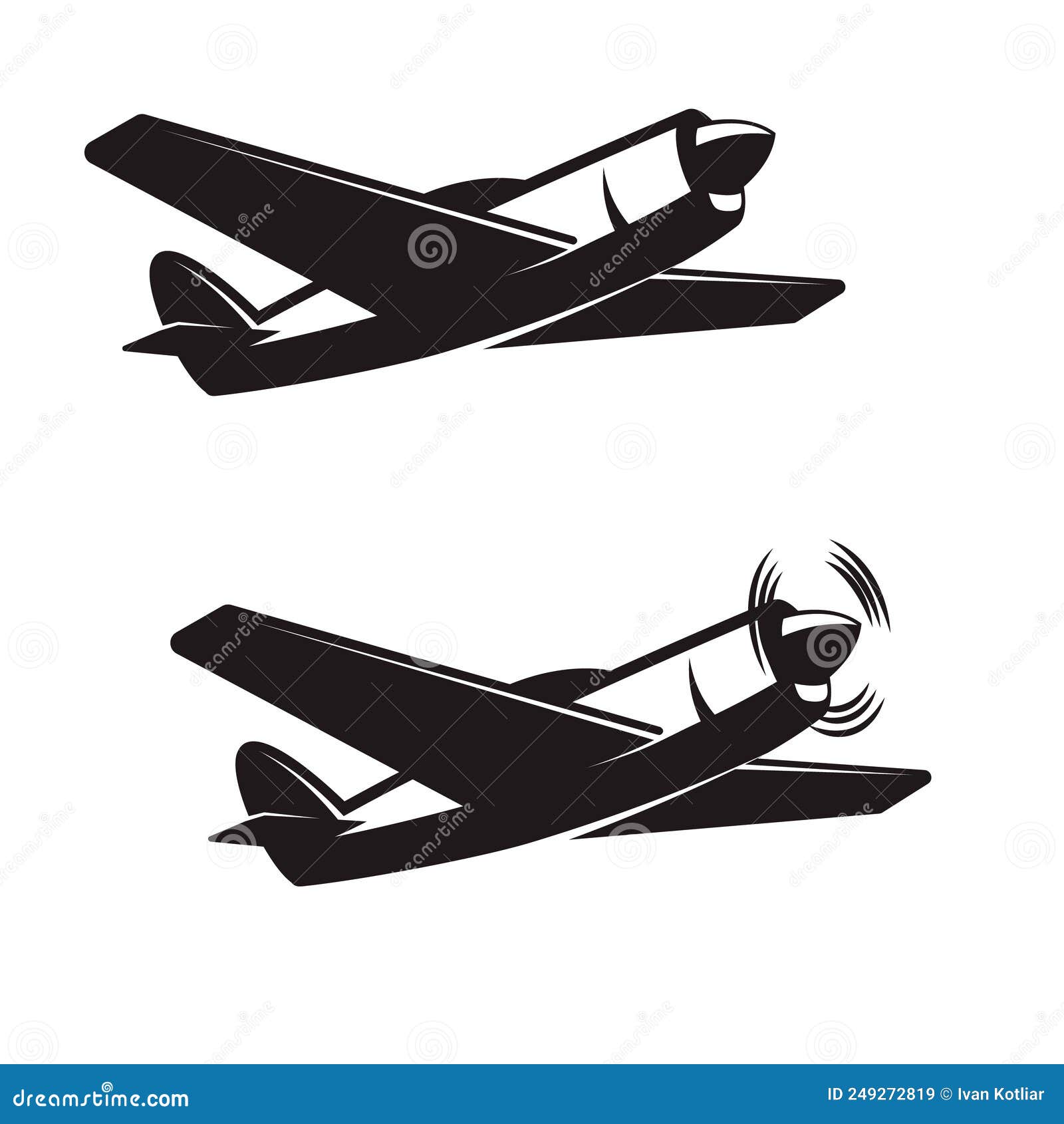 Illustration of Retro Airplane. Design Element for Logo, Label, Sign ...