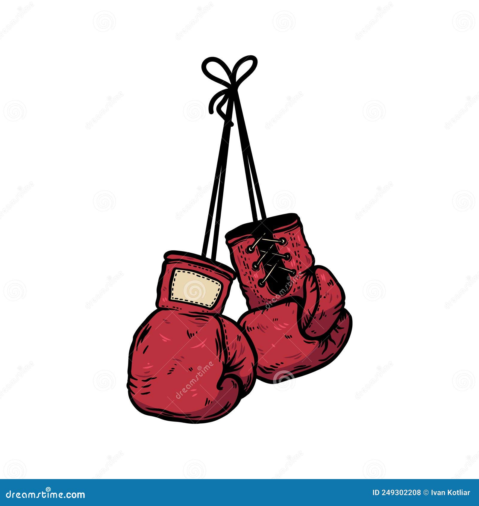 Illustration of Retro Style Boxing Gloves. Design Element for Logo ...