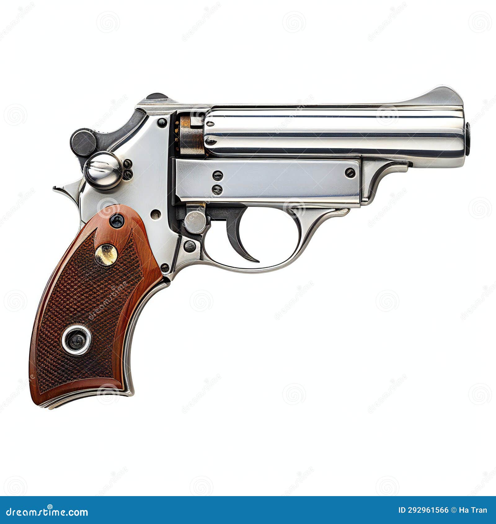 Revolver Isolated on White Background, Front View Stock Illustration ...