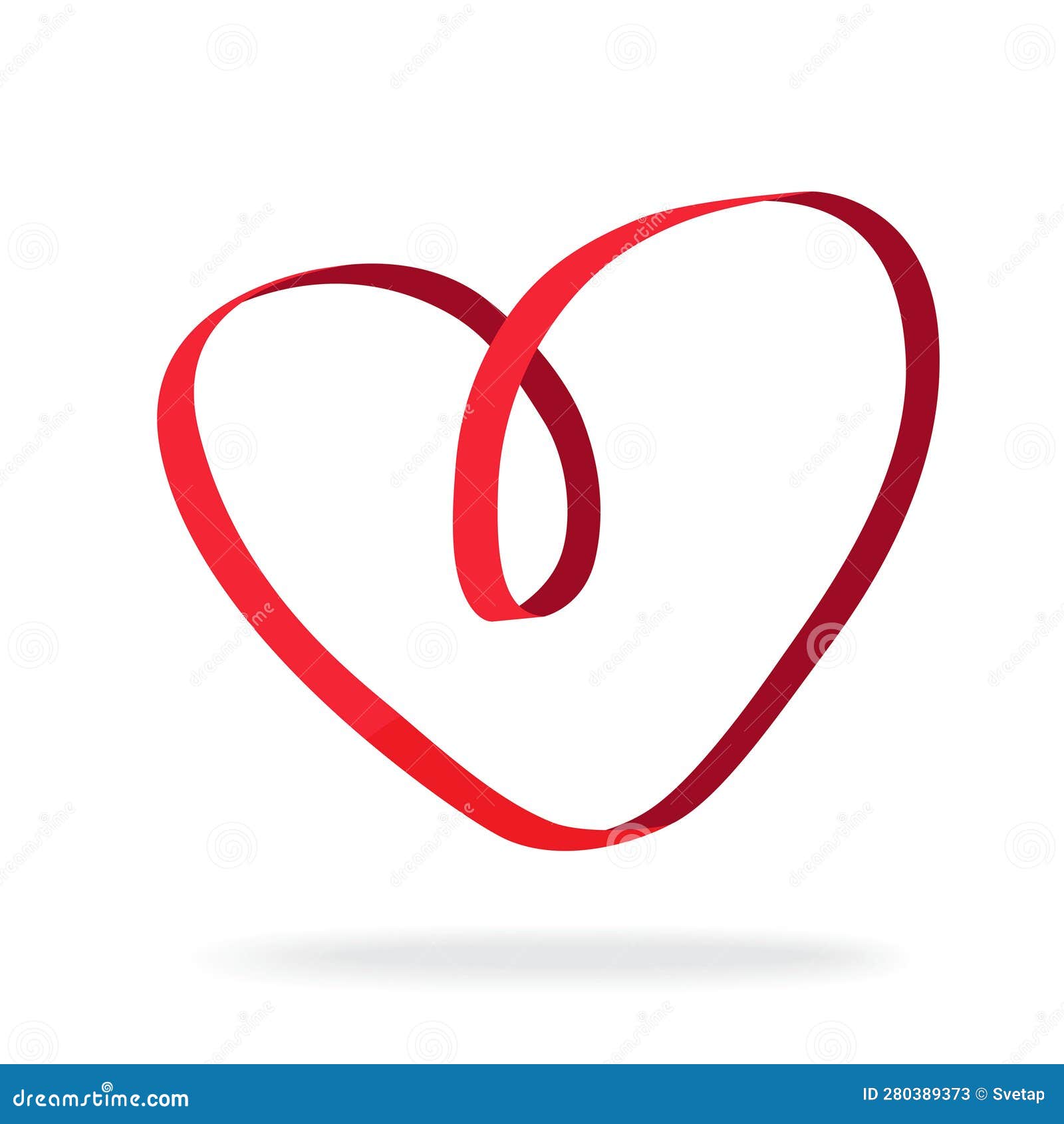 Mobius Loop Made Of Three Lines, Inner One Undulating. The Sign Of ...