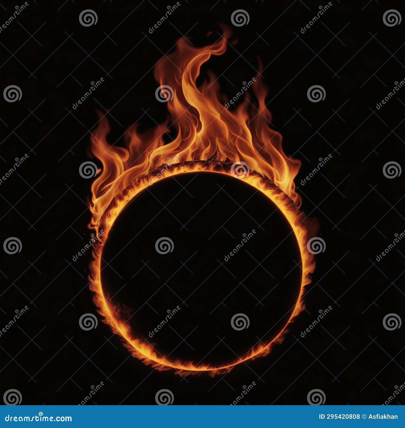 Illustration of Ring of Fire on Black Background Stock Illustration ...