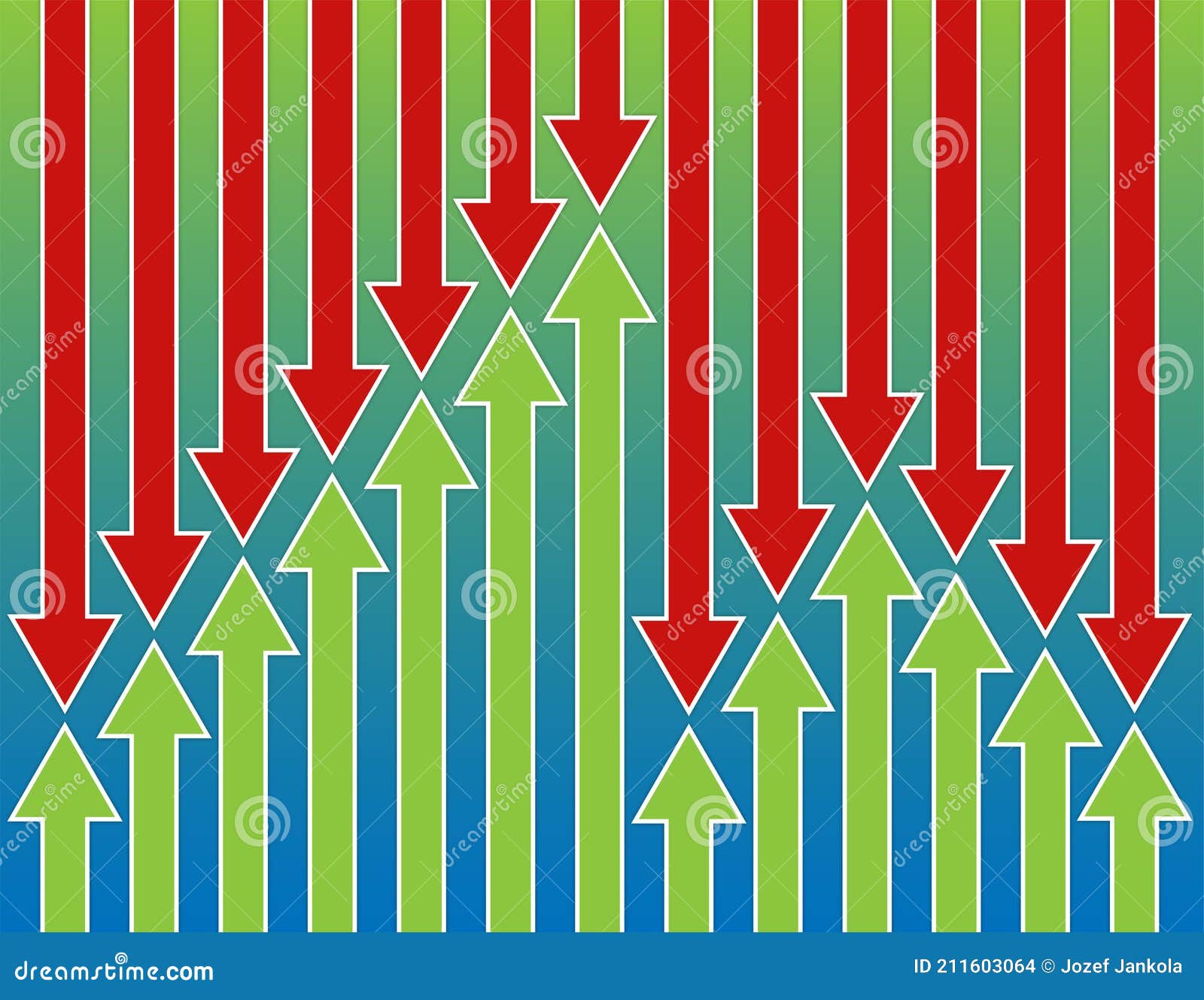 Illustration with Rise and Fall Arrows Stock Illustration ...