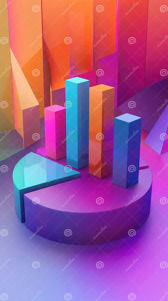 Illustration of a Risk Management Analytics Icon in 3D with a Colorful ...