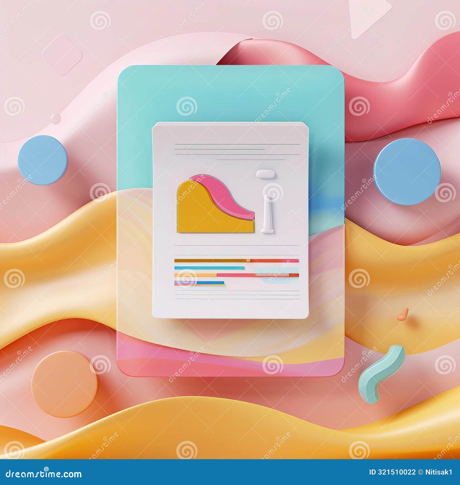 3 Illustration of a Risk Management Document Icon in 3D with a Colorful ...