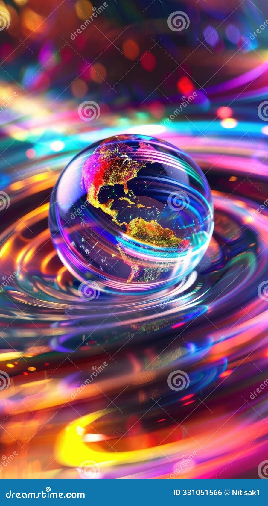 Illustration of a Risk Management Globe Icon in 3D with a Colorful ...