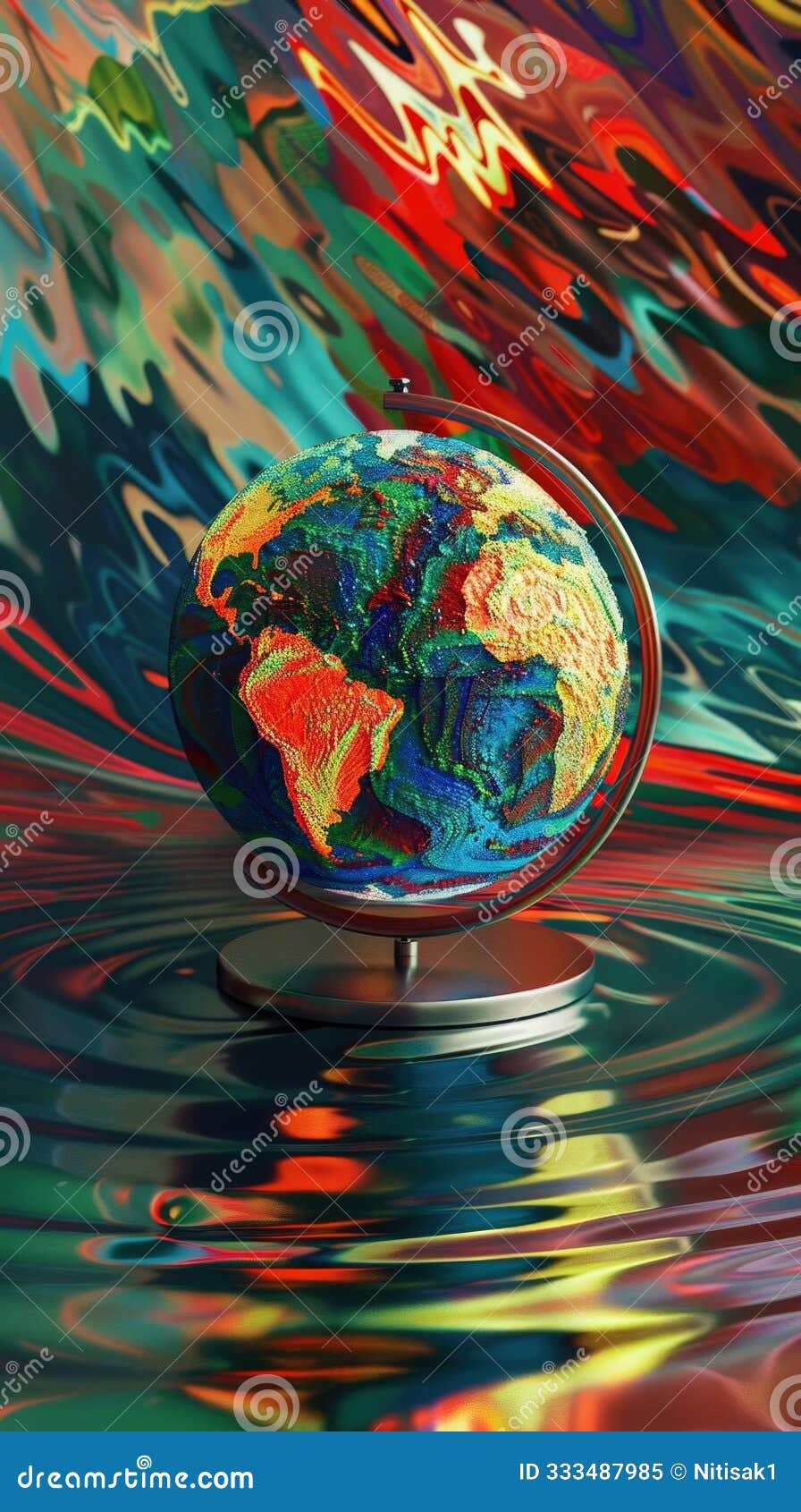 Illustration of a Risk Management Globe Icon in 3D with a Colorful ...