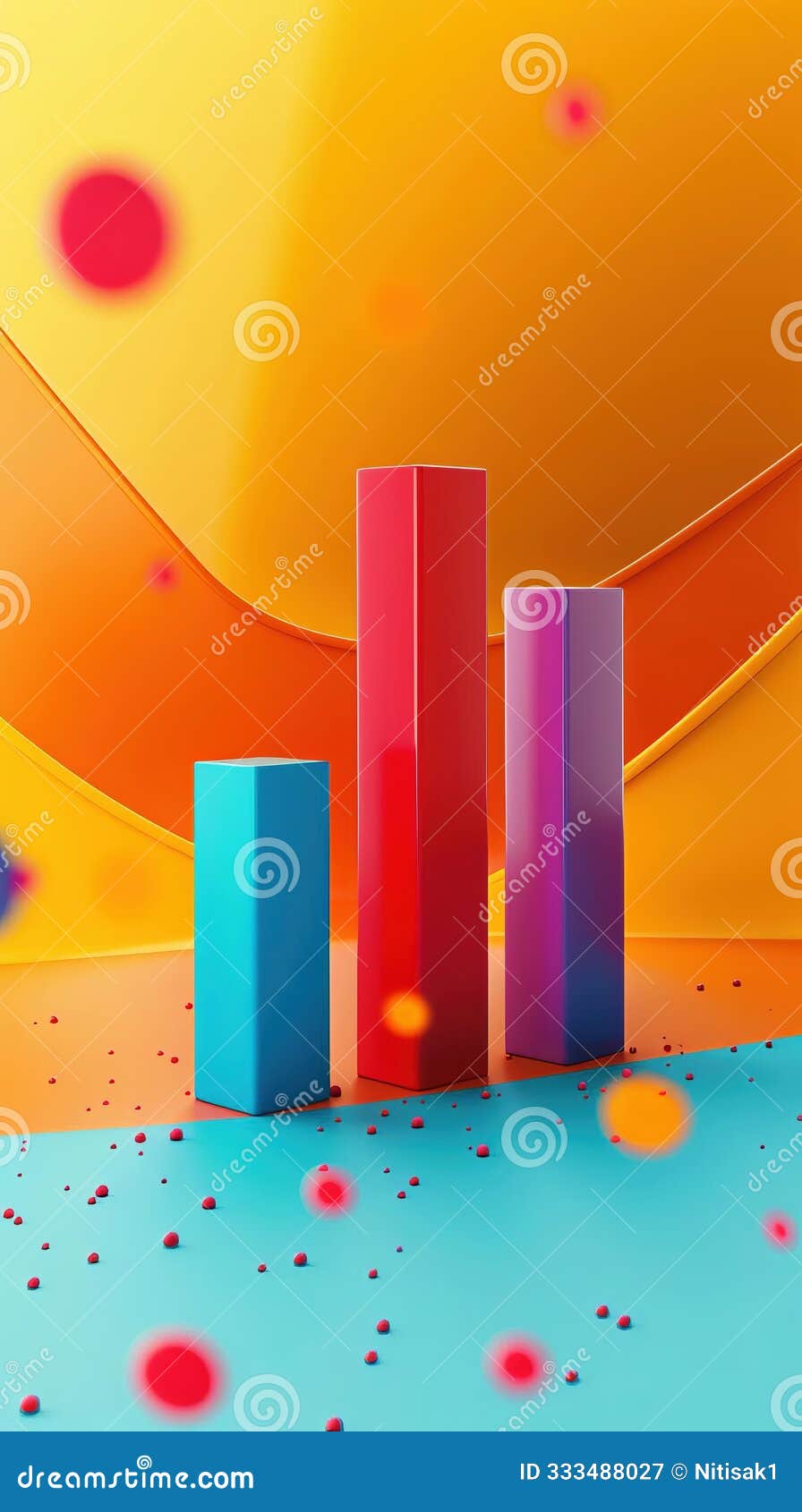 Illustration of a Risk Management Graph Icon in 3D on a Vibrant ...