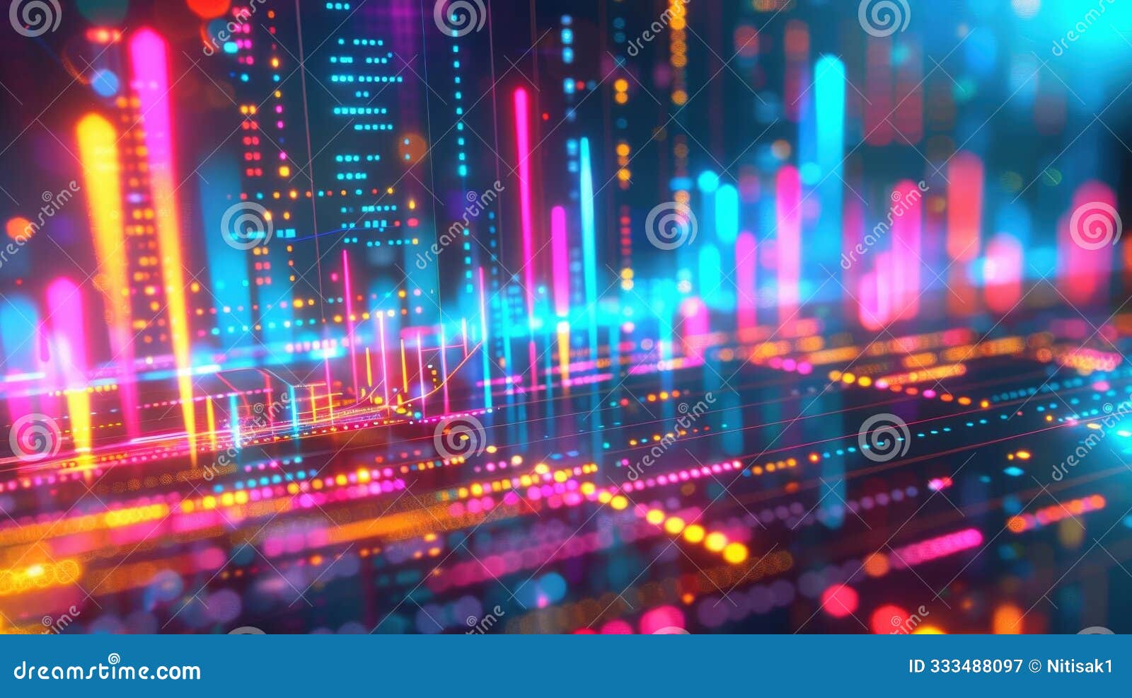 Illustration of a Risk Management Graph Icon in 3D on a Vibrant ...