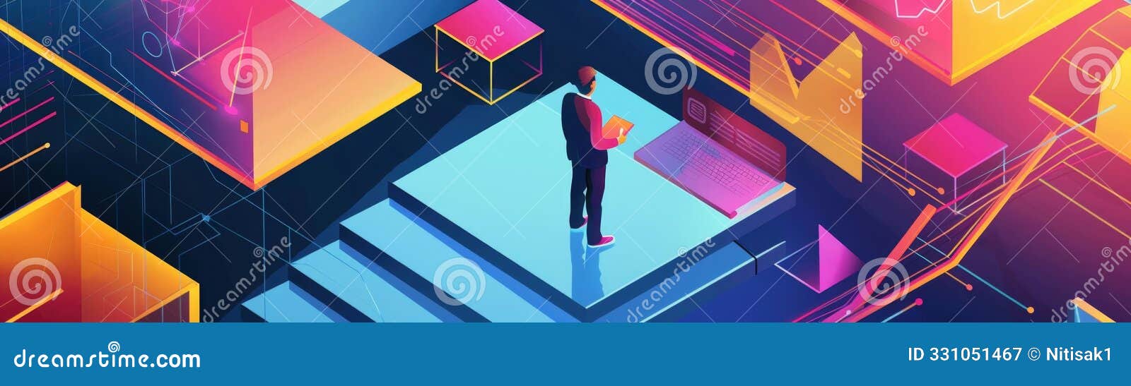 Illustration of a Risk Management Icon with Bright Dynamic Colors Stock ...