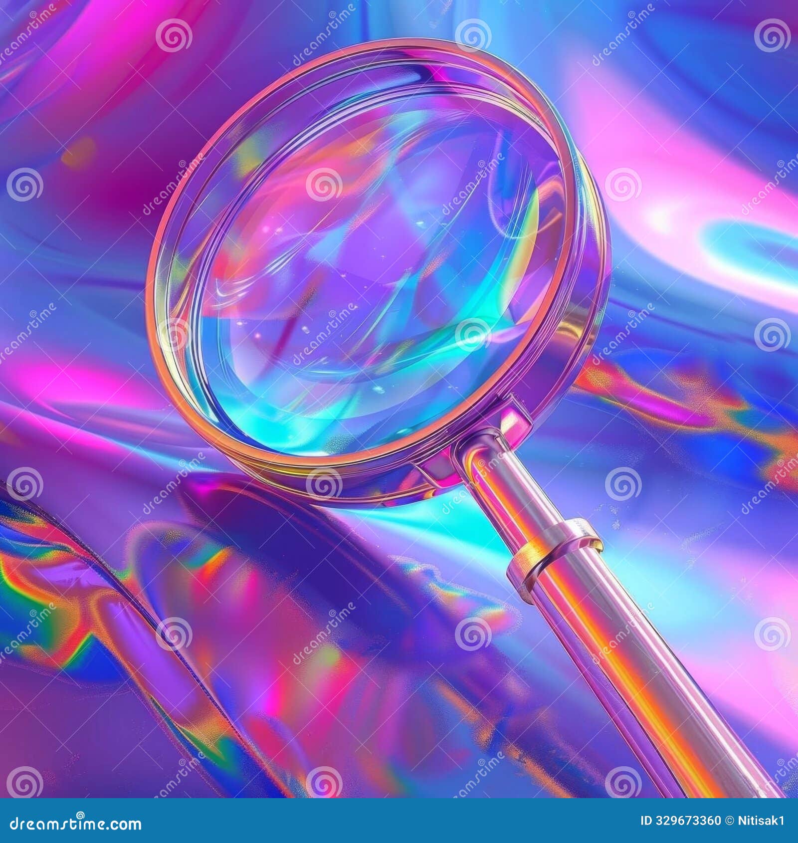 Illustration of a Risk Management Magnifying Glass Icon in 3D with a ...