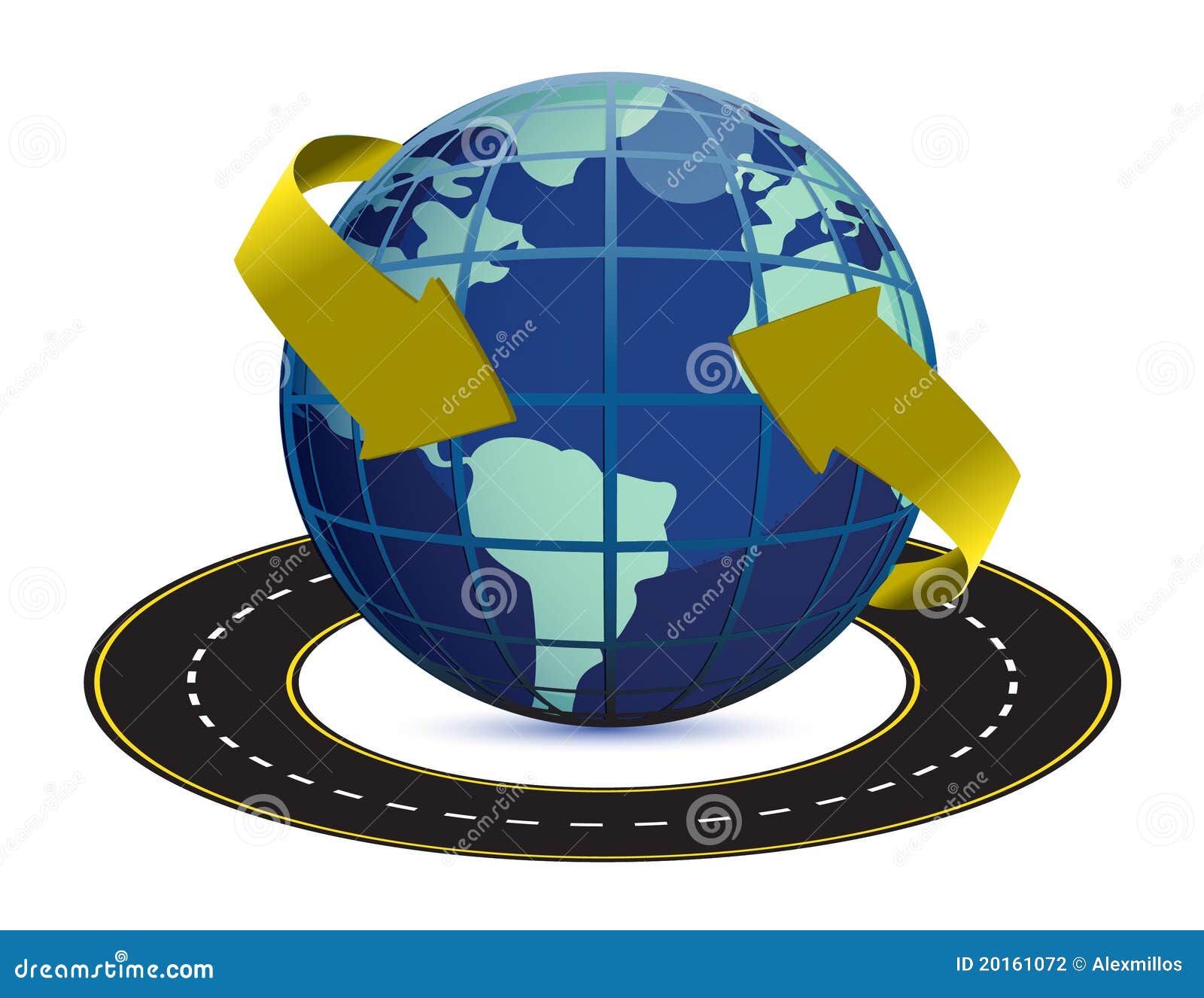 Illustration of Road Around the Earth Stock Illustration - Illustration ...