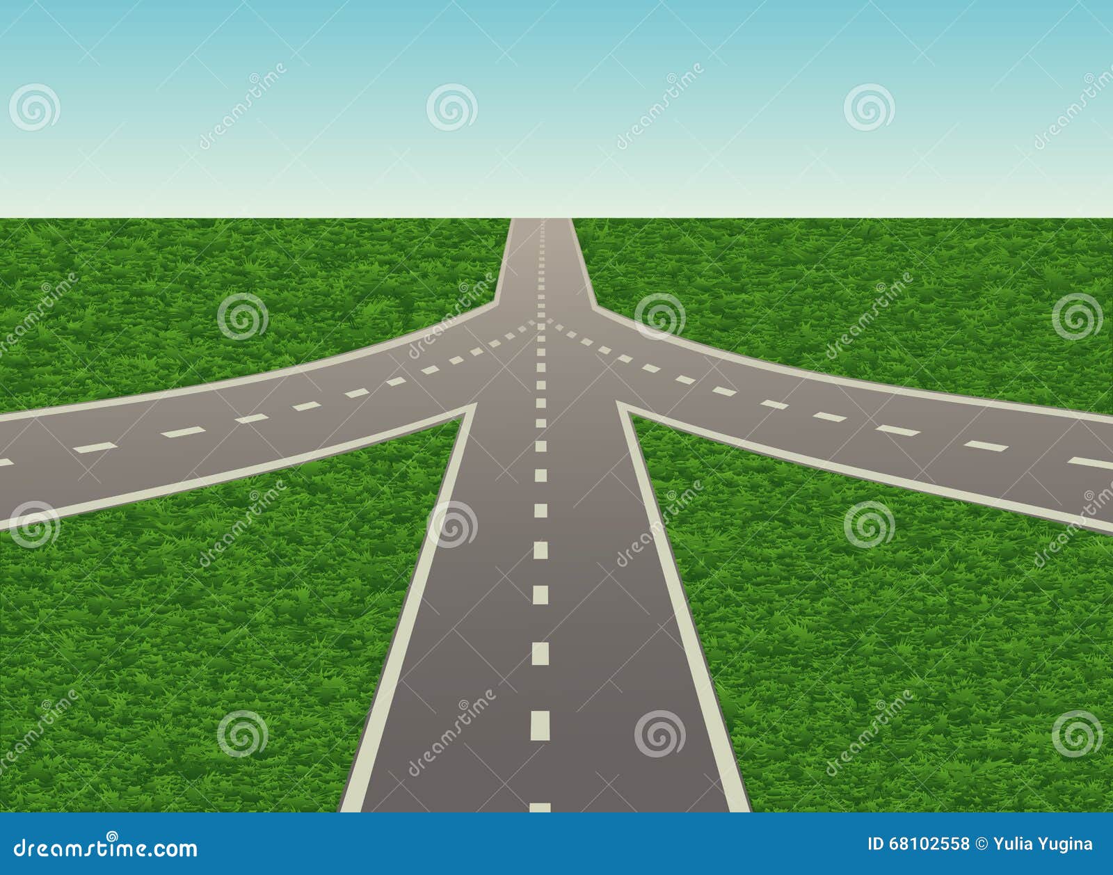 Y Junction Highway Or Motorway And Green Signage In Daytime ...