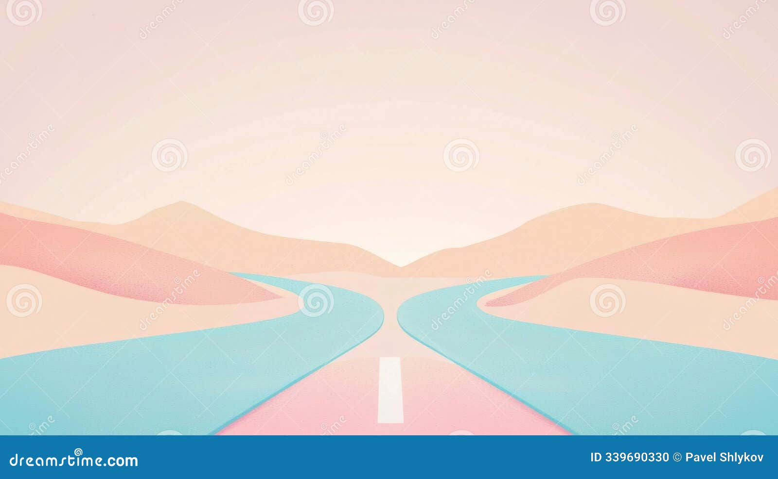 Illustration of Road Pastel Colors Stock Photo - Image of asphalt, fall ...