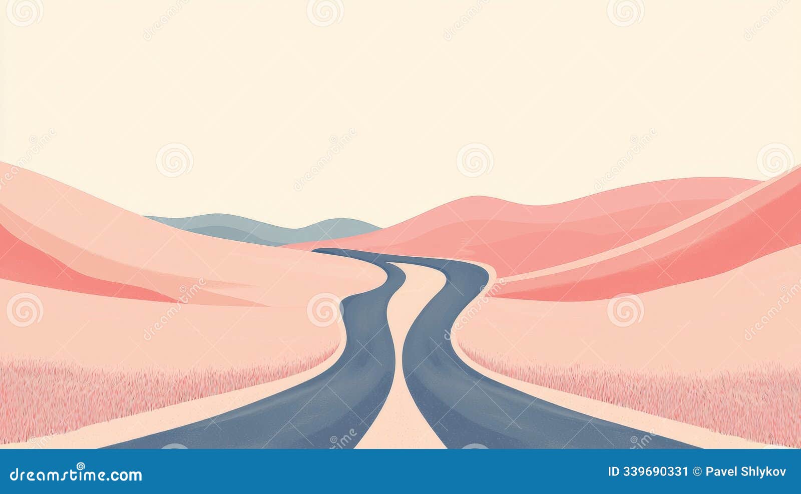 Illustration of Road Pastel Colors Stock Illustration - Illustration of ...
