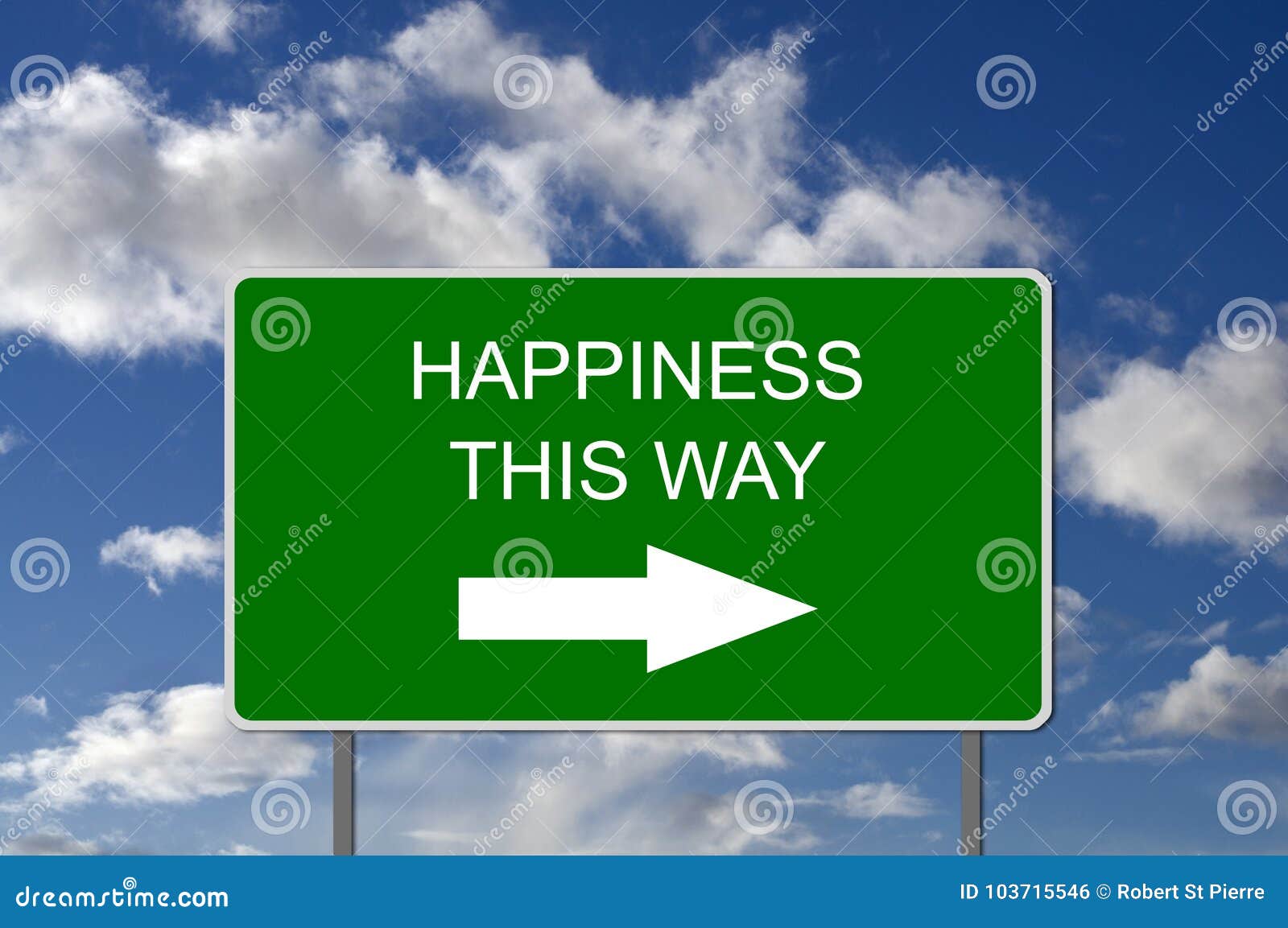 Illustration of Road Sign Showing Happiness Stock Illustration ...