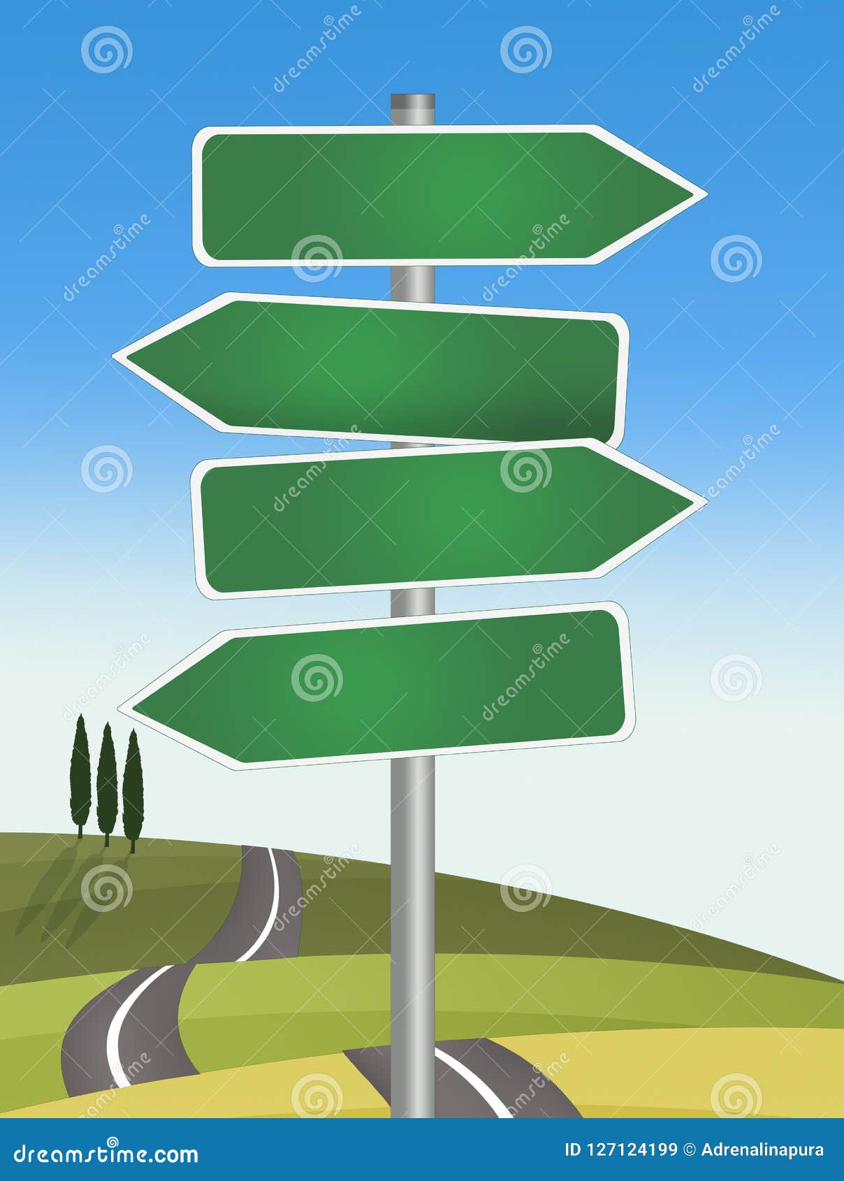 Illustration of road signs stock illustration. Illustration of ...