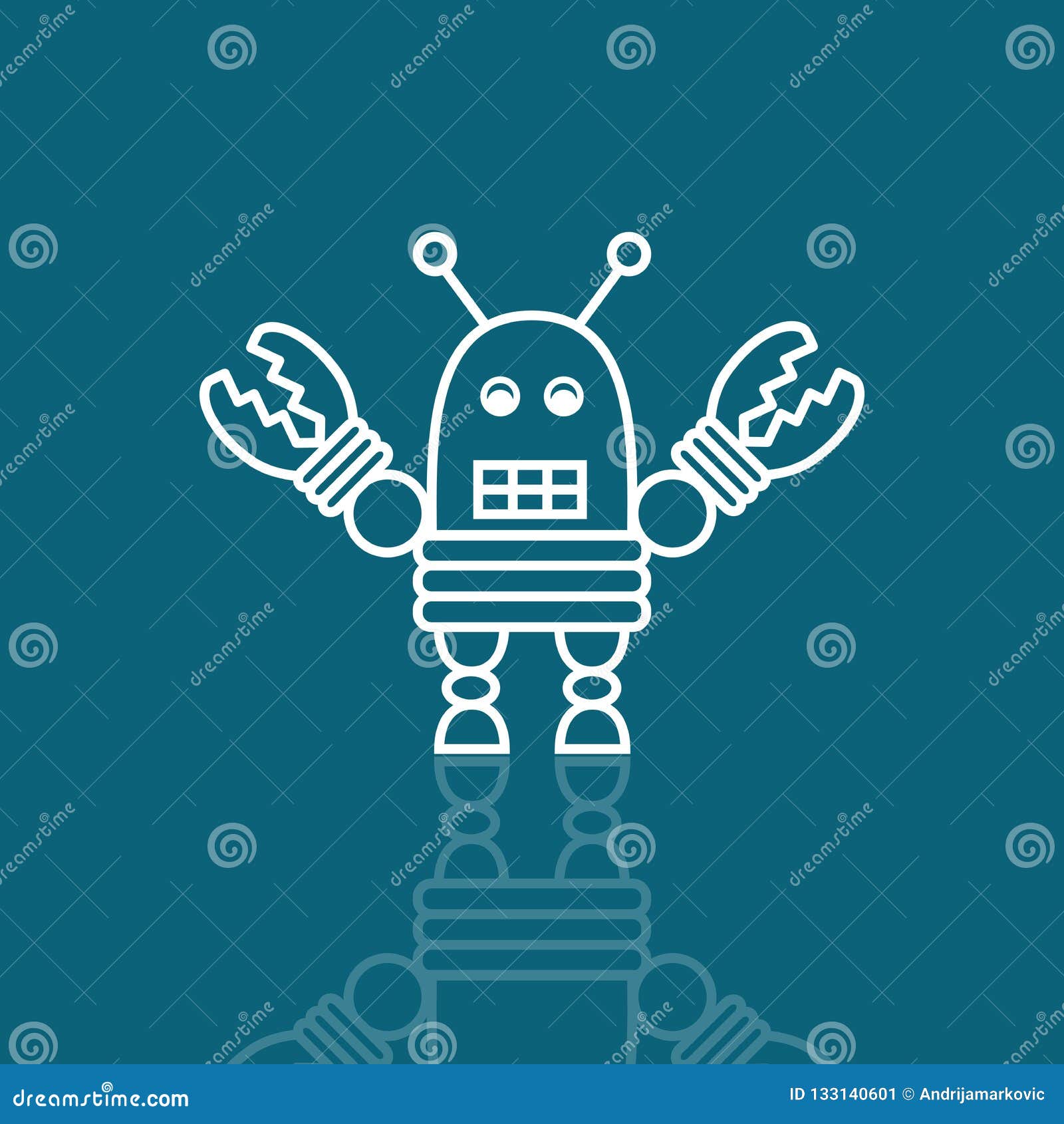 Robot as a symbol stock vector. Illustration of icon - 133140601