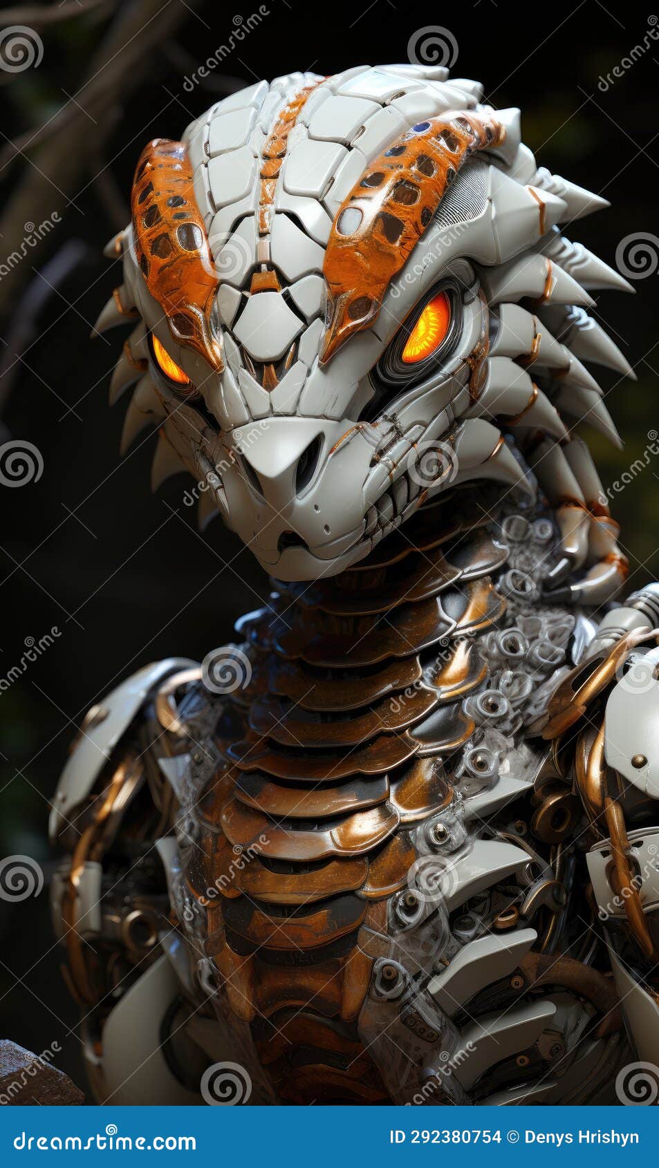 In the Illustration, the Robot Cobra Coiled with Precision and Poised ...