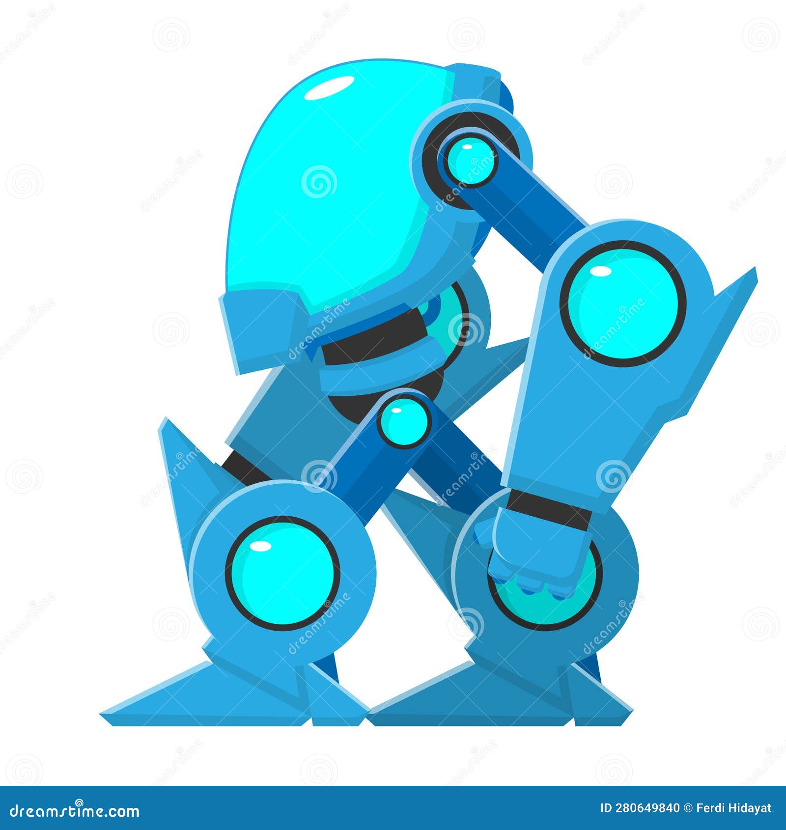Illustration of a Robot in Flat Design Stock Vector - Illustration of ...