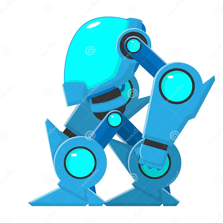 Illustration of a Robot in Flat Design Stock Vector - Illustration of ...