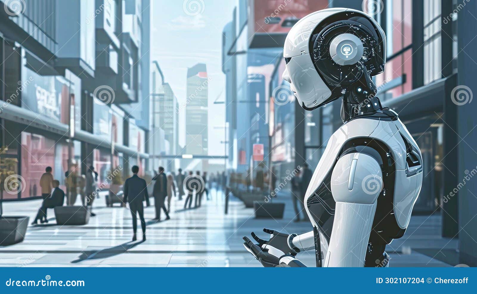 Illustration of a Robot Helping a Human Stock Illustration ...