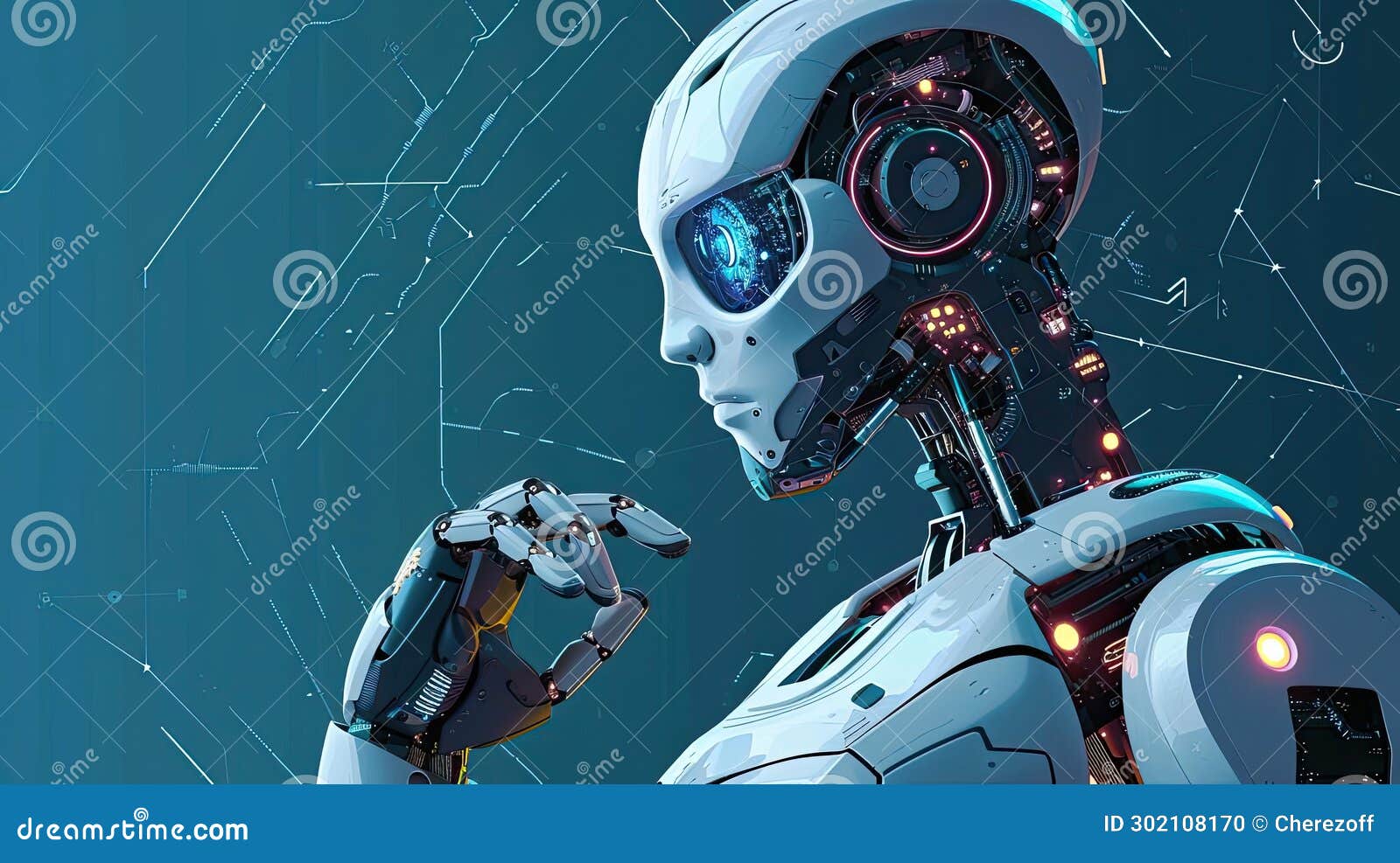 Illustration of a Robot Helping a Human Stock Illustration ...