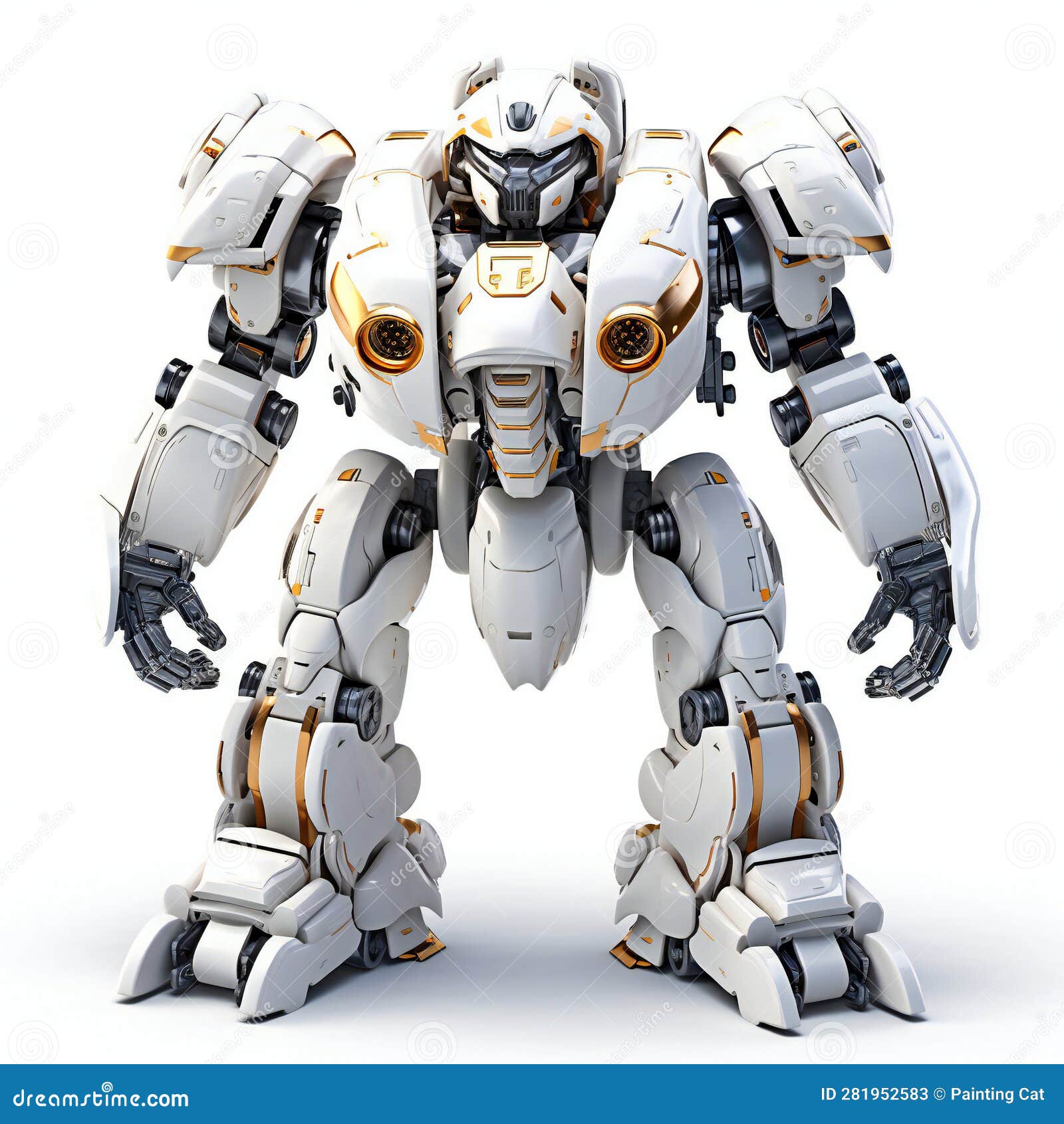 A Robot Isolated on a White Background Stock Illustration ...