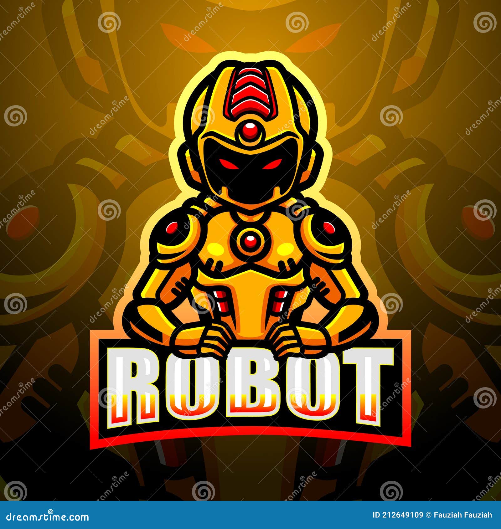 Robot Mascot Esport Logo Design Stock Vector - Illustration of cartoon ...