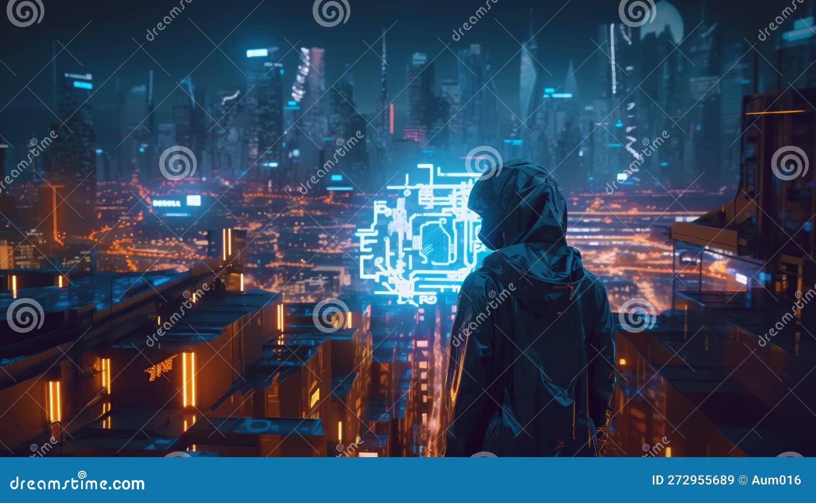 Robot Pilot of the Spaceship of the Future Stock Illustration ...