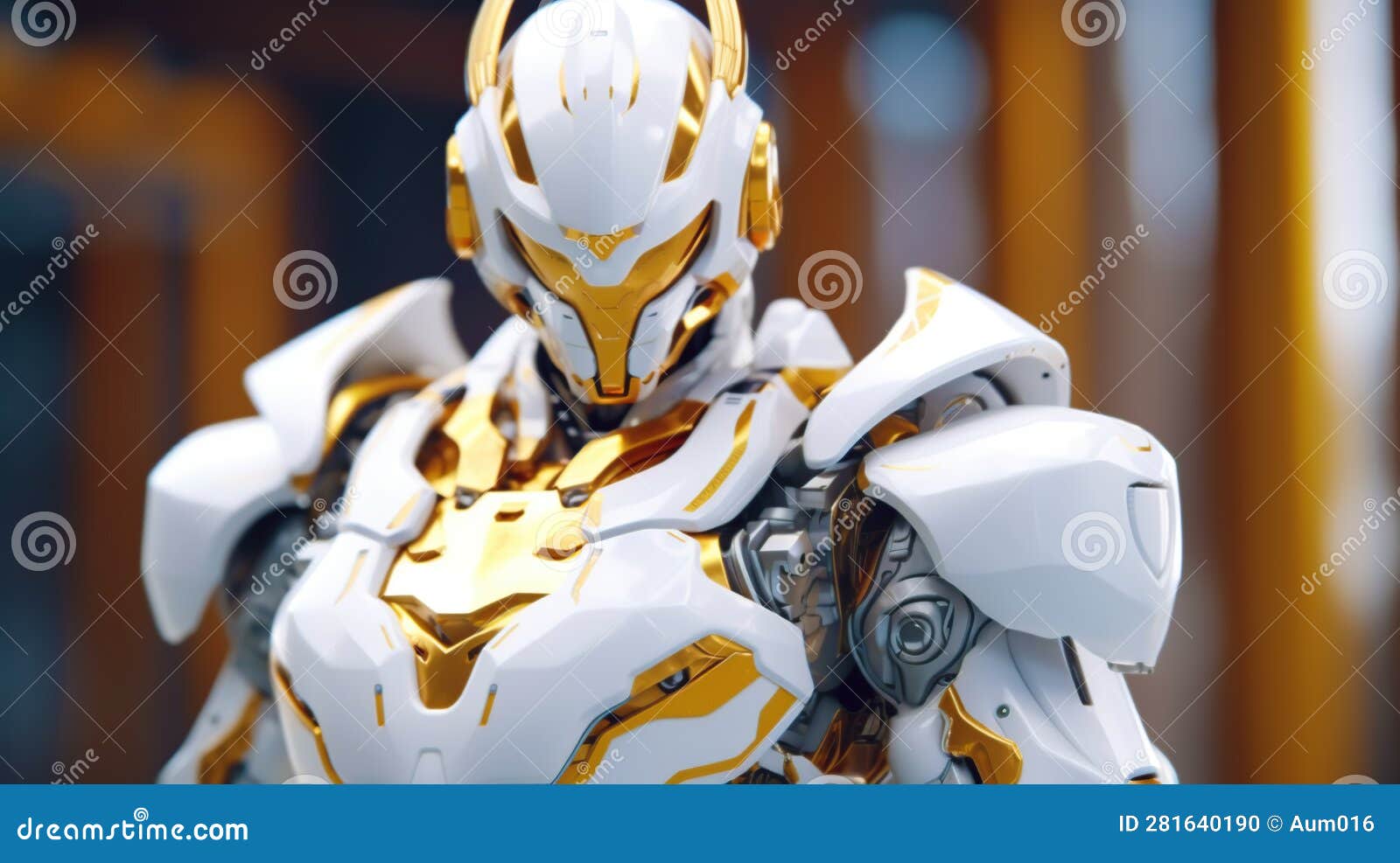 Robot Pilot of the Spaceship of the Future Stock Illustration ...