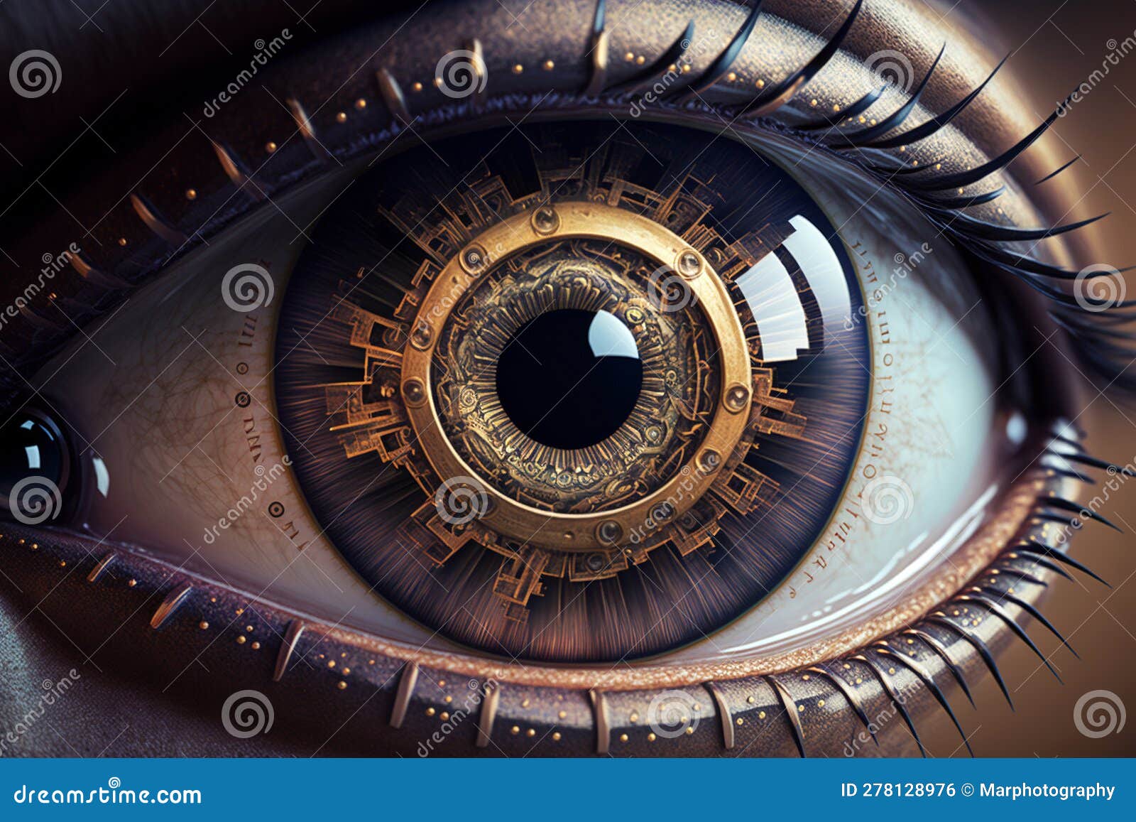 Illustration of a Robotic Bionic Digital Eyes Conception Stock ...