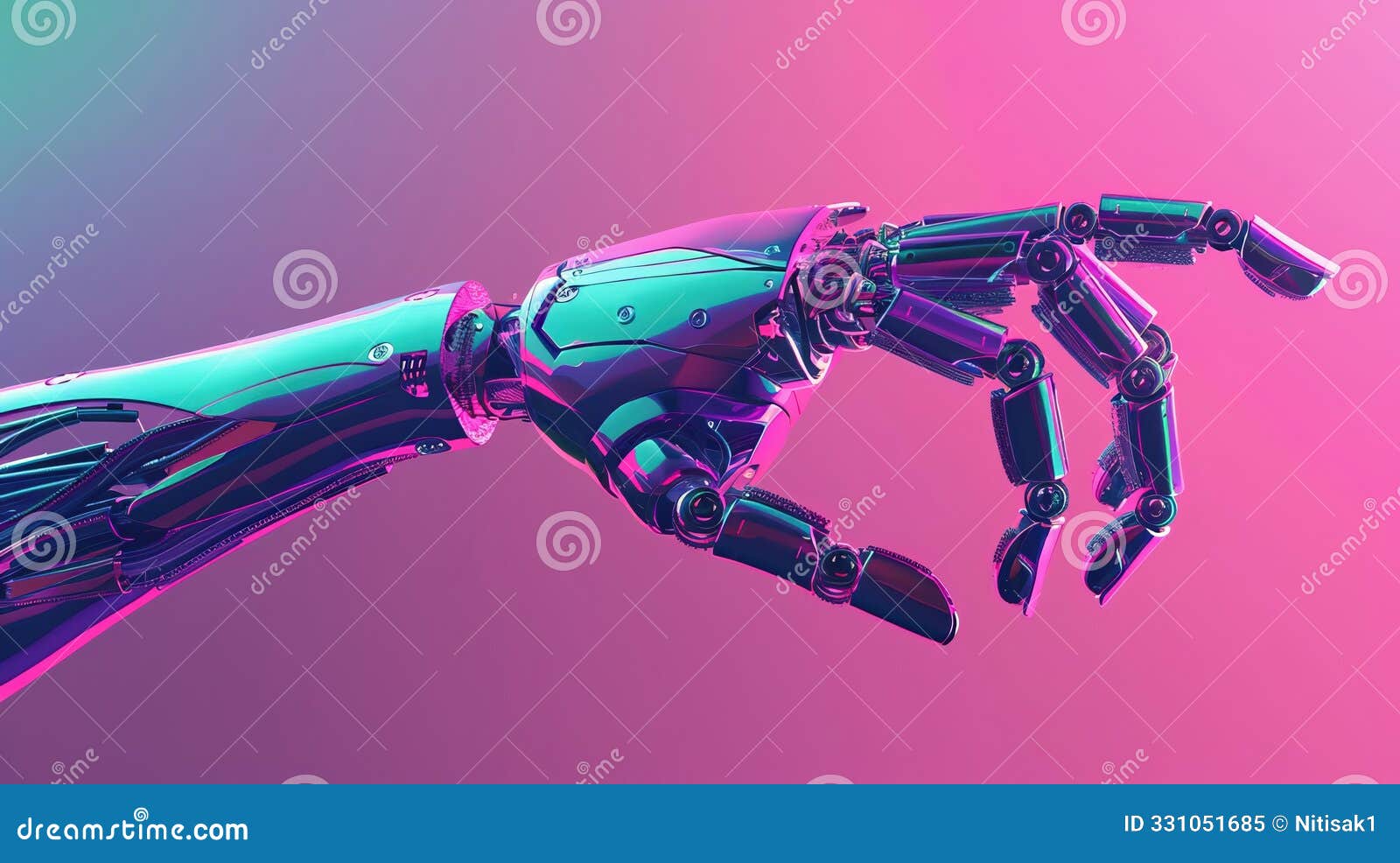 Illustration of a Robotic Hand Icon with a Colorful Gradient Background ...