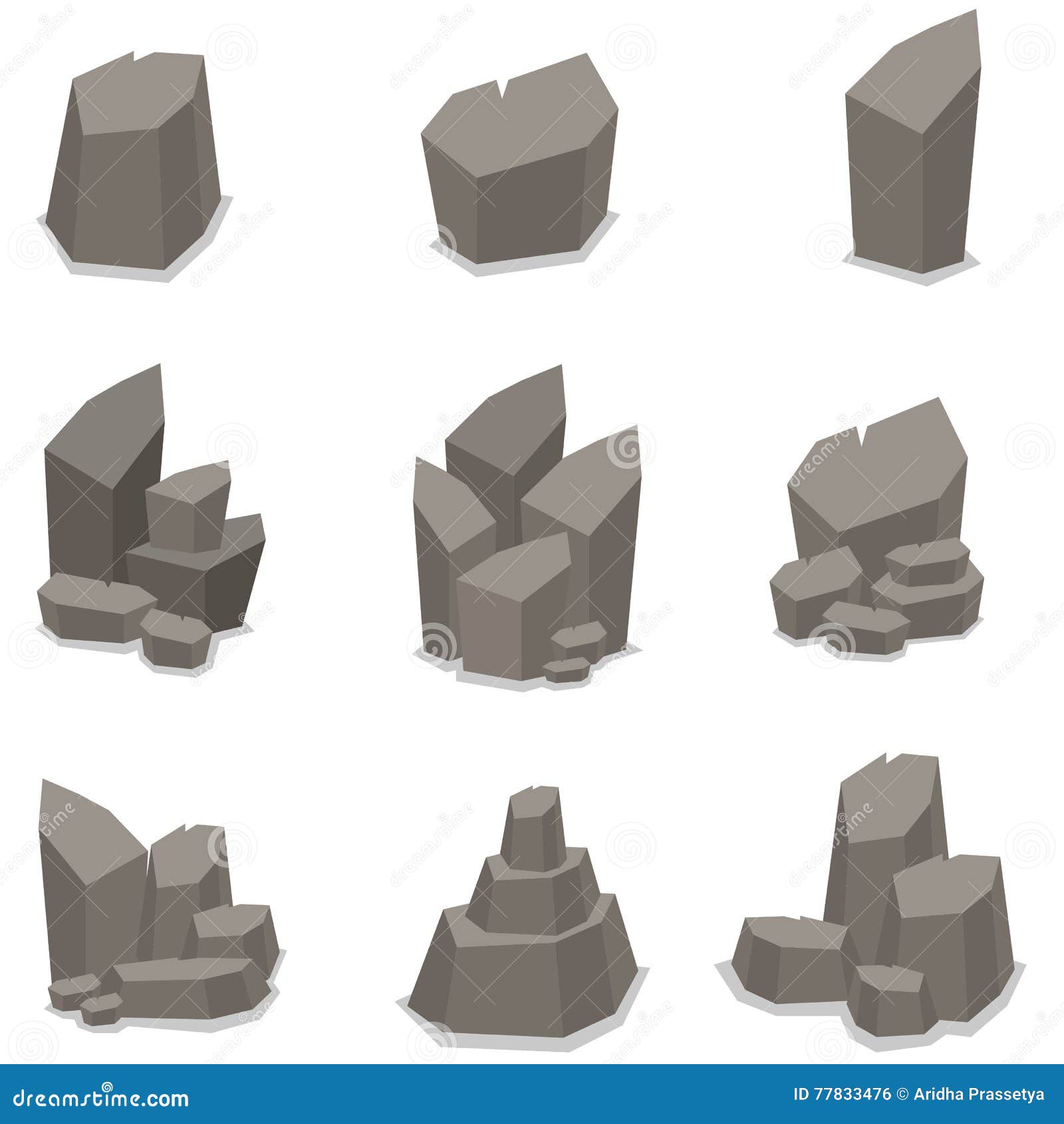 Illustration of Rock Set Vector Art Stock Vector - Illustration of ...