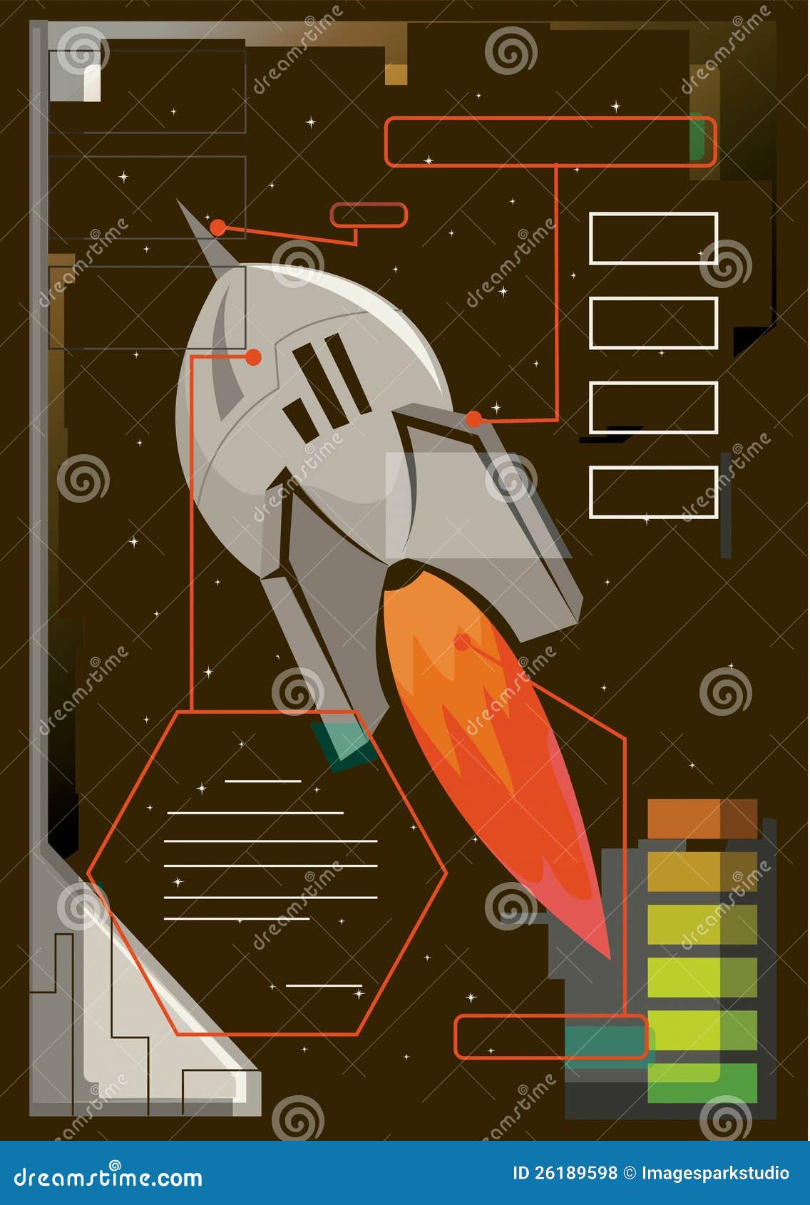 Illustration of a rocket stock illustration. Illustration of creation ...