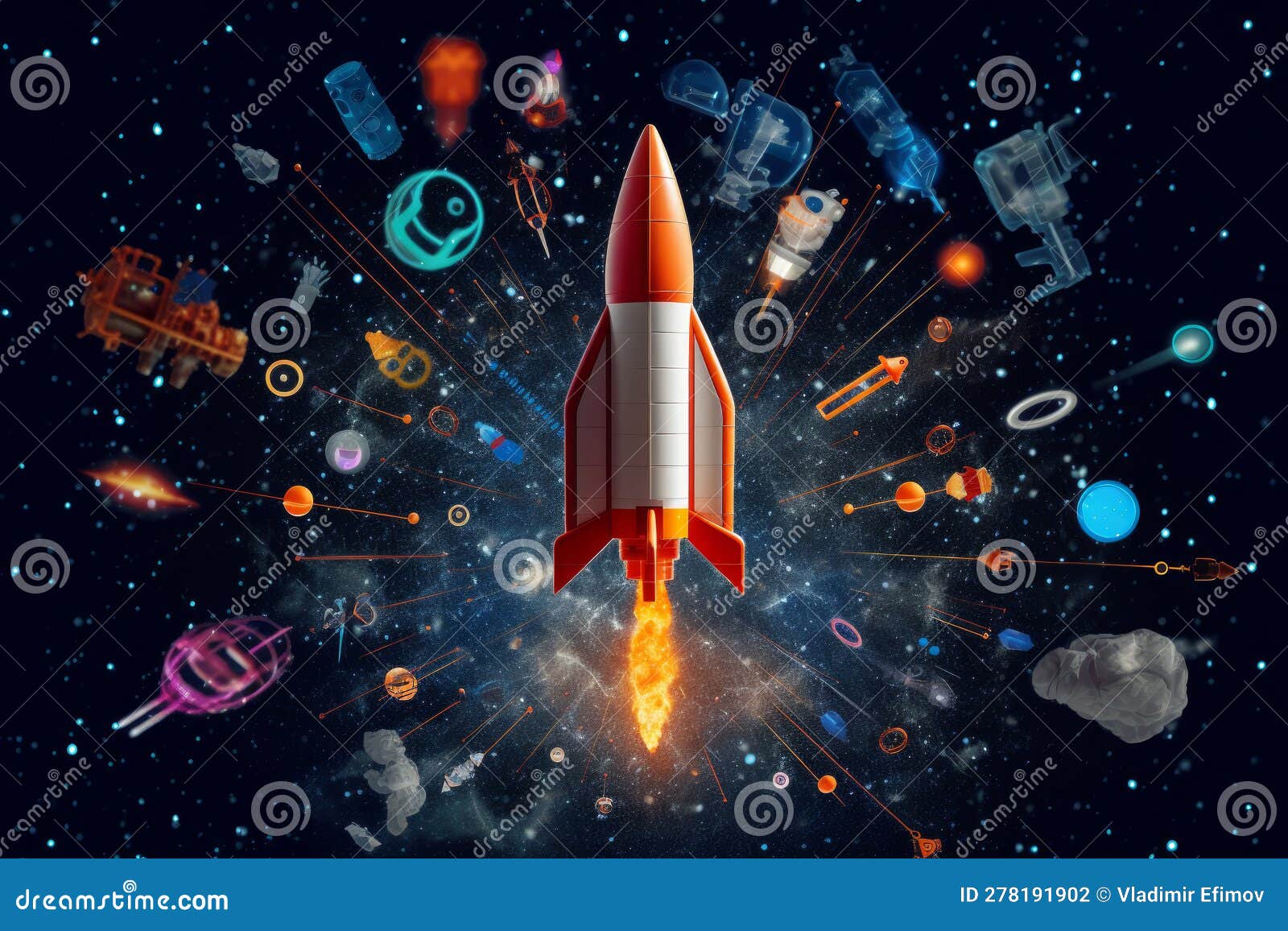 Space Frontier Settlement, A Lunar Base With Astronauts Working By ...