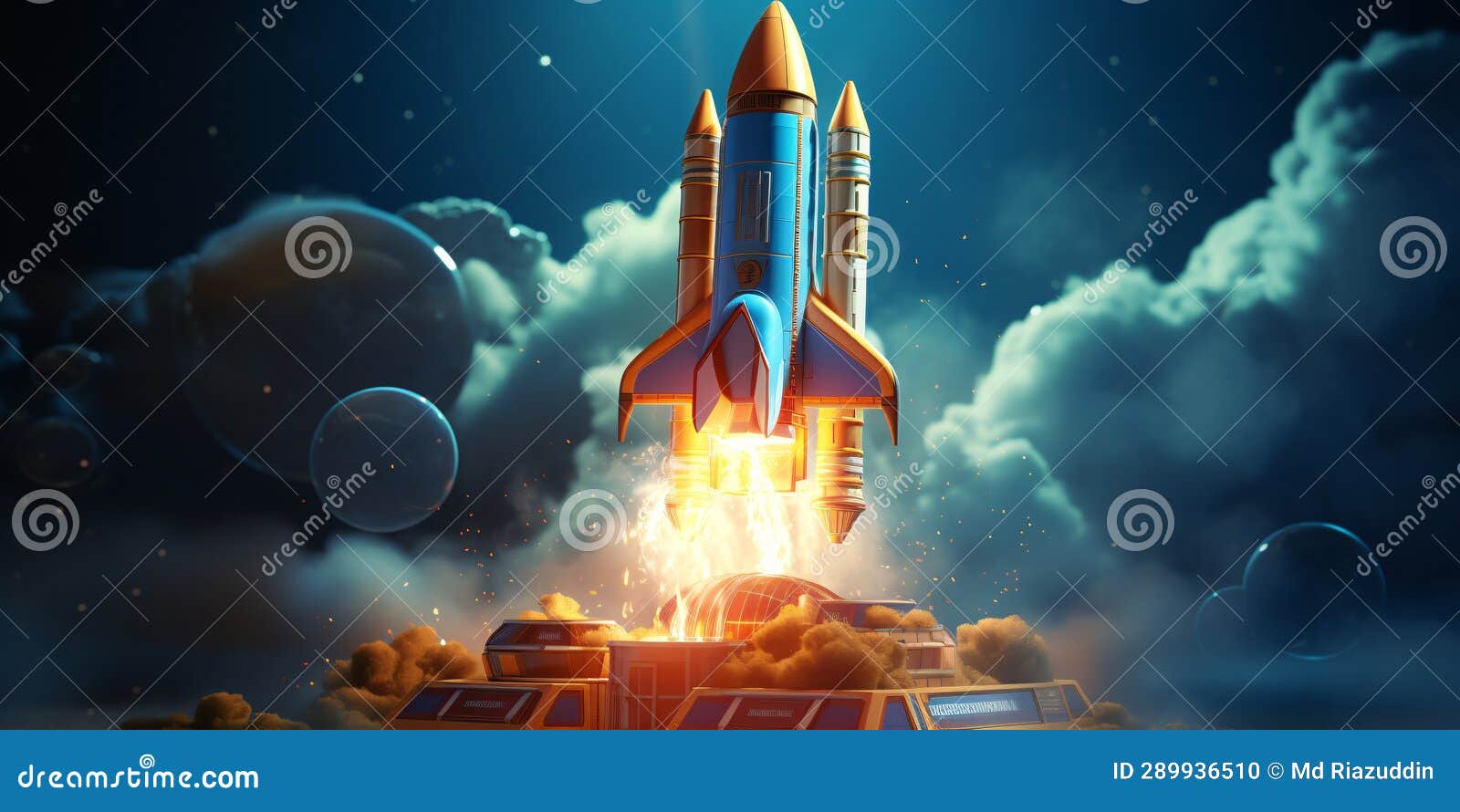 Illustration of Rocket Launch Concept Stock Illustration - Illustration ...