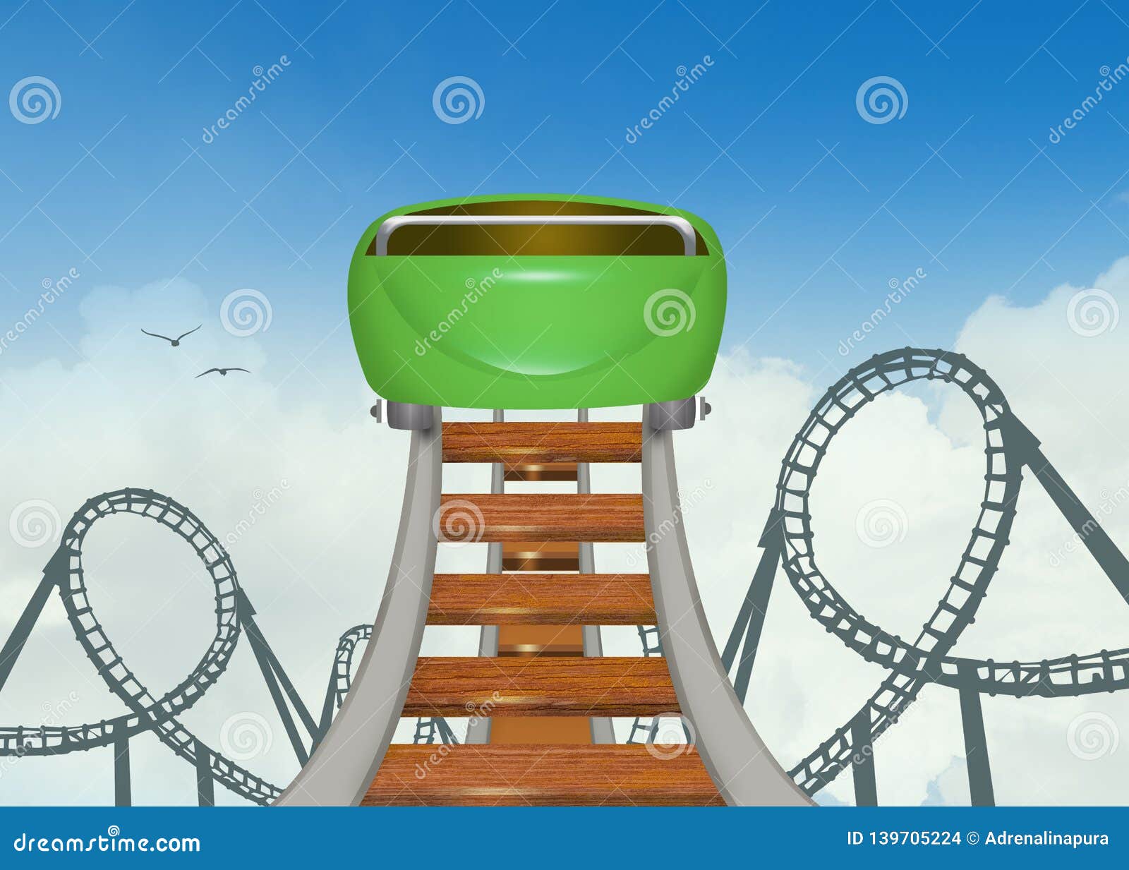 Illustration of Roller Coaster Stock Illustration - Illustration of ...