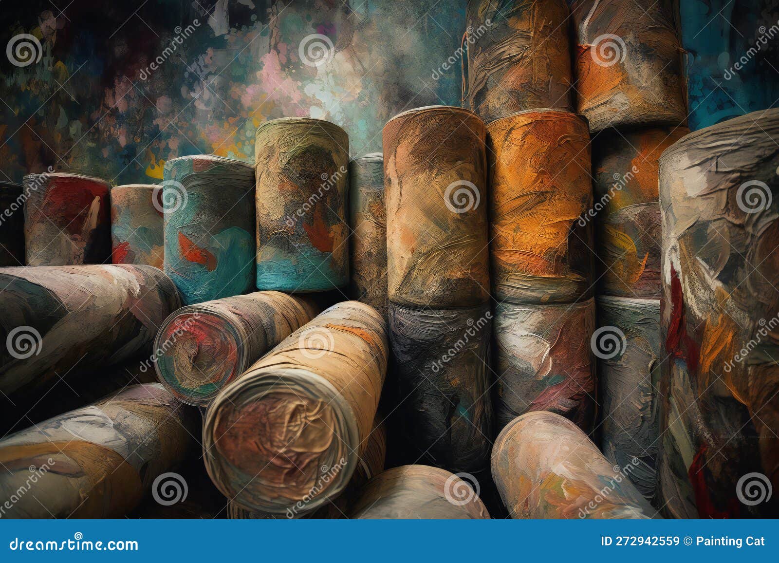 Rolls of Wallpaper Expressionist Art Style, Abstract, Textures Stock ...